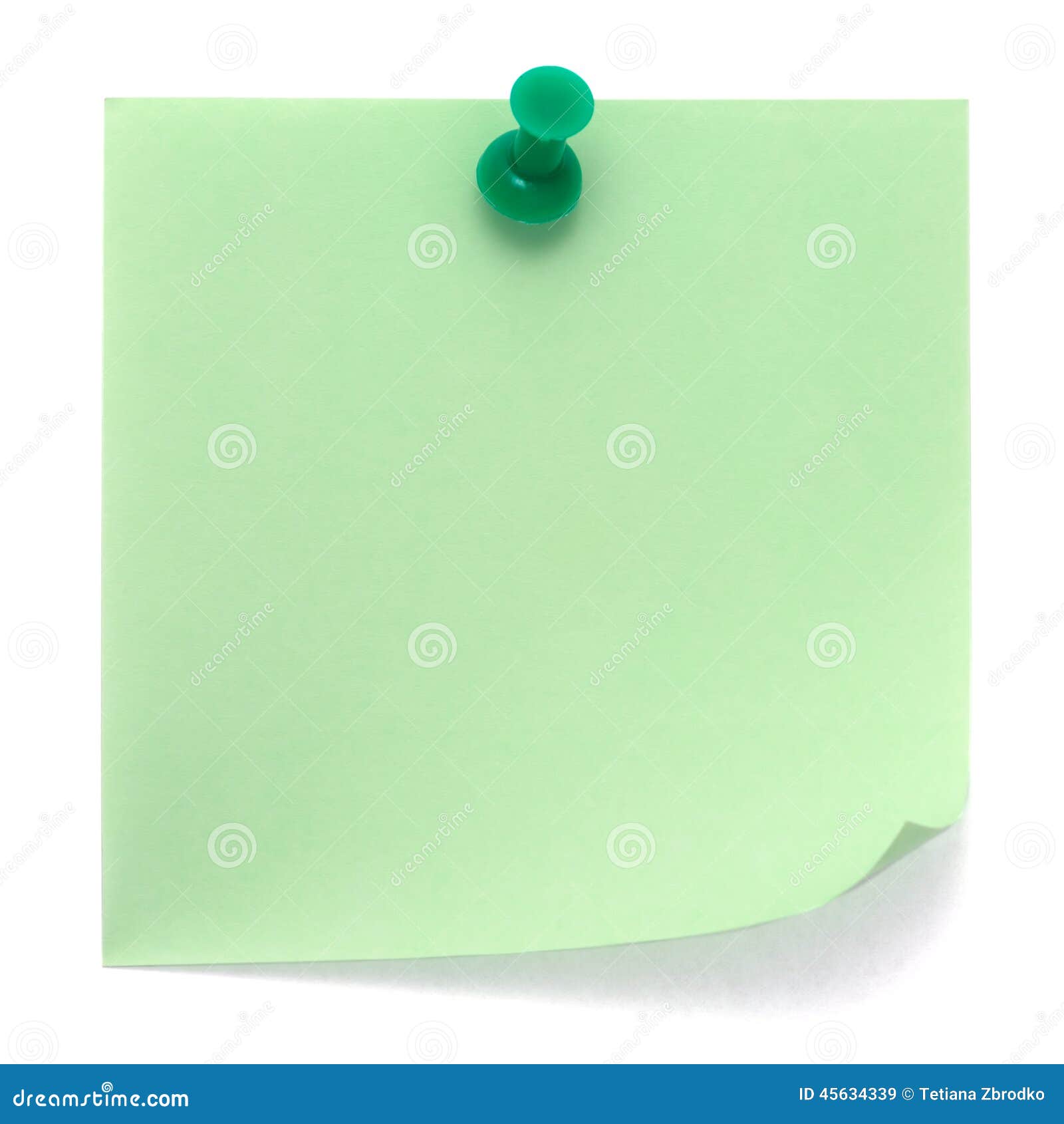 Nota de post-it verde imagem de stock. Imagem de isolado - 45634339