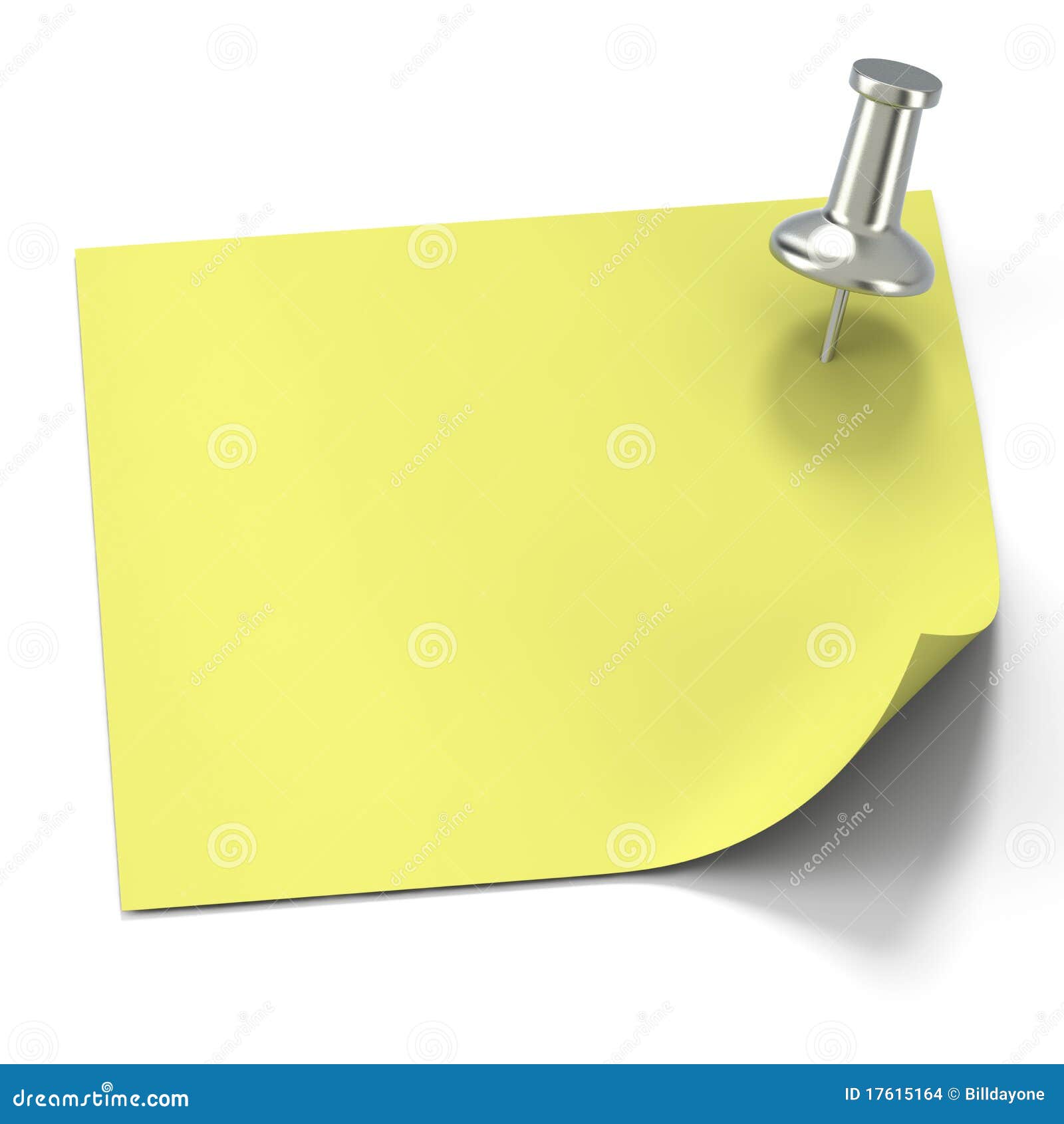 Nota De Post-it Y Chincheta Amarillas Stock de ilustración ...