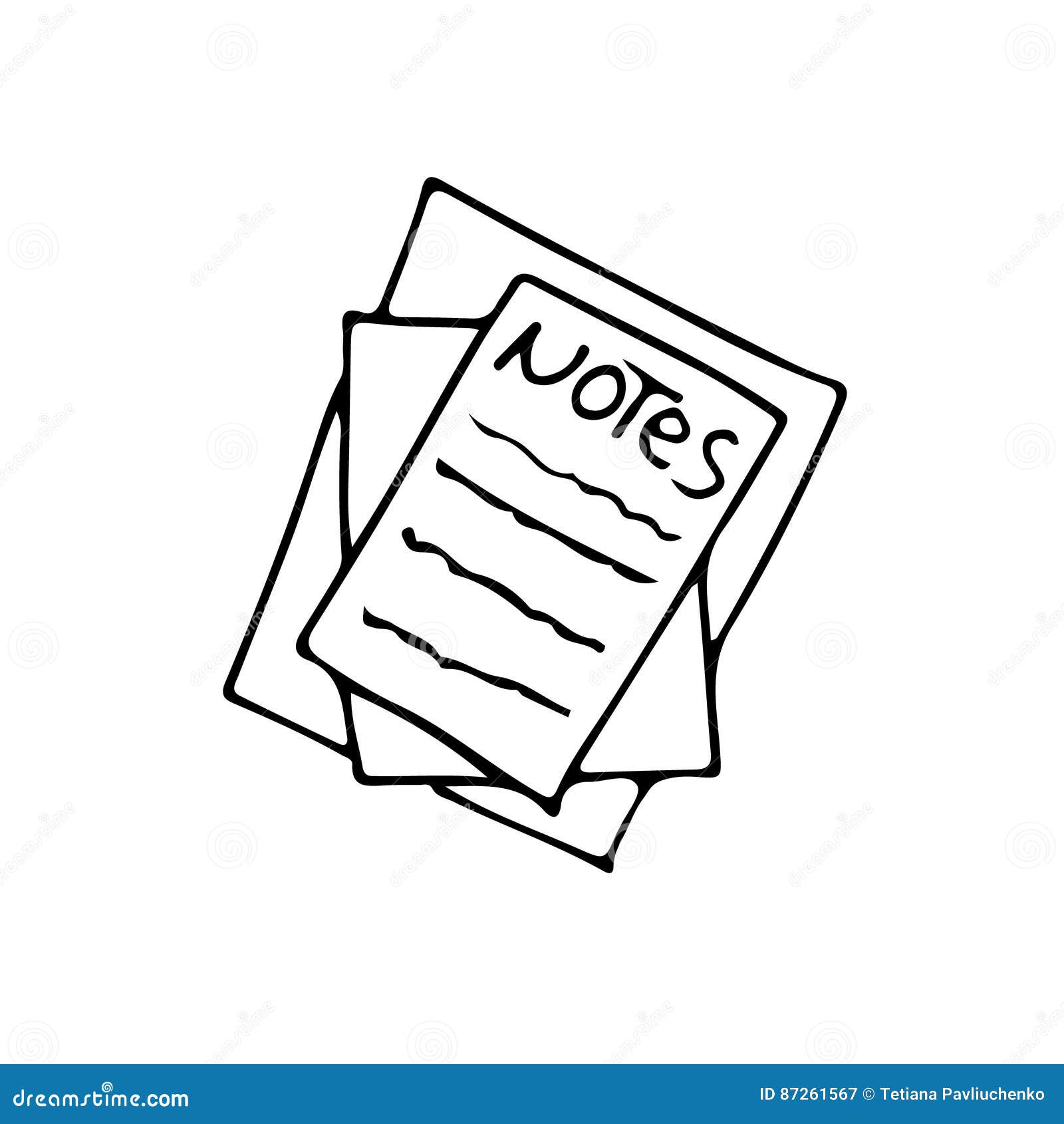 Nota Dibujada Mano Del Papel Del Vector Ilustración del Vector ...