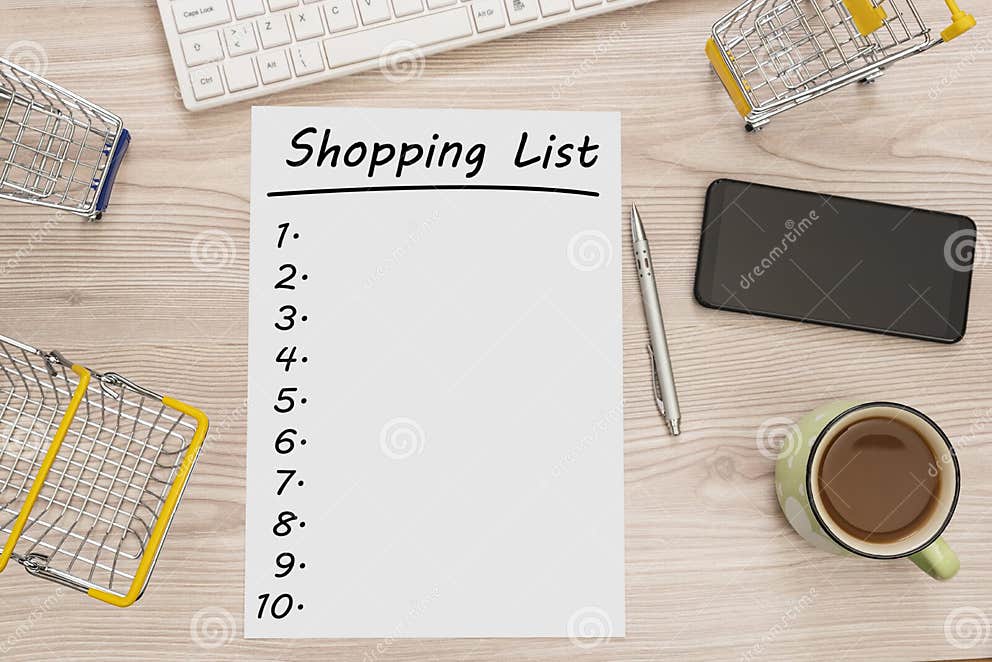 Nota Escrita Na Lista De Compras Foto de Stock - Imagem de internet ...