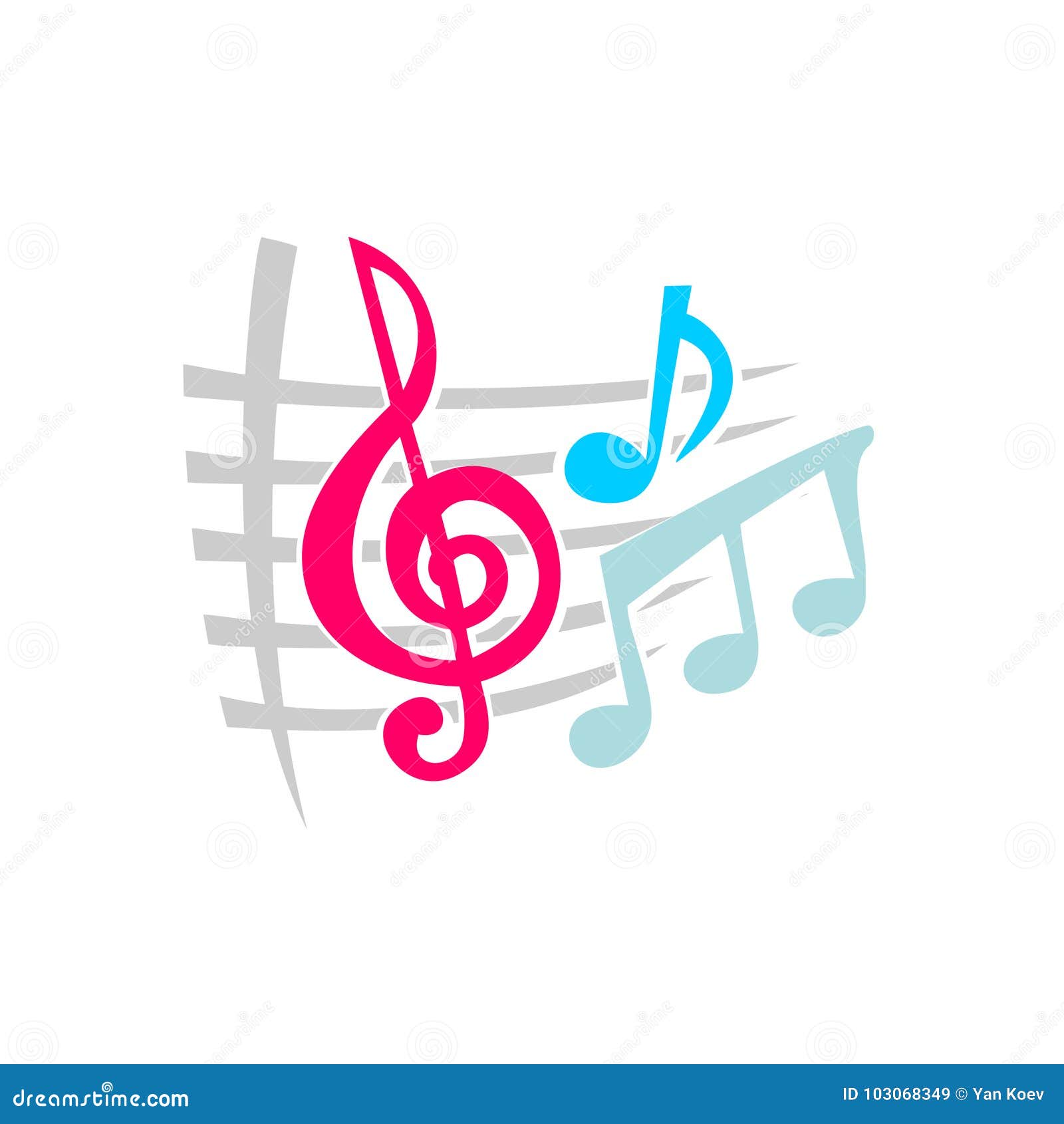 Nota i simboli musicali illustrazione vettoriale. Illustrazione di ...