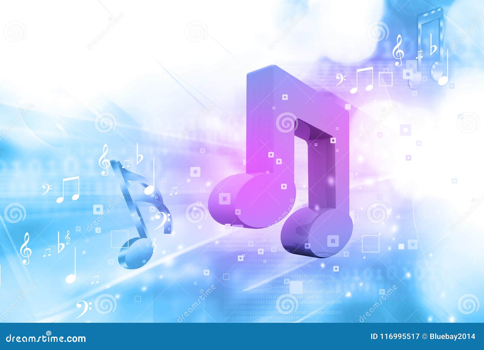 Nota musical 3d stock de ilustración. Ilustración de arte - 116995517