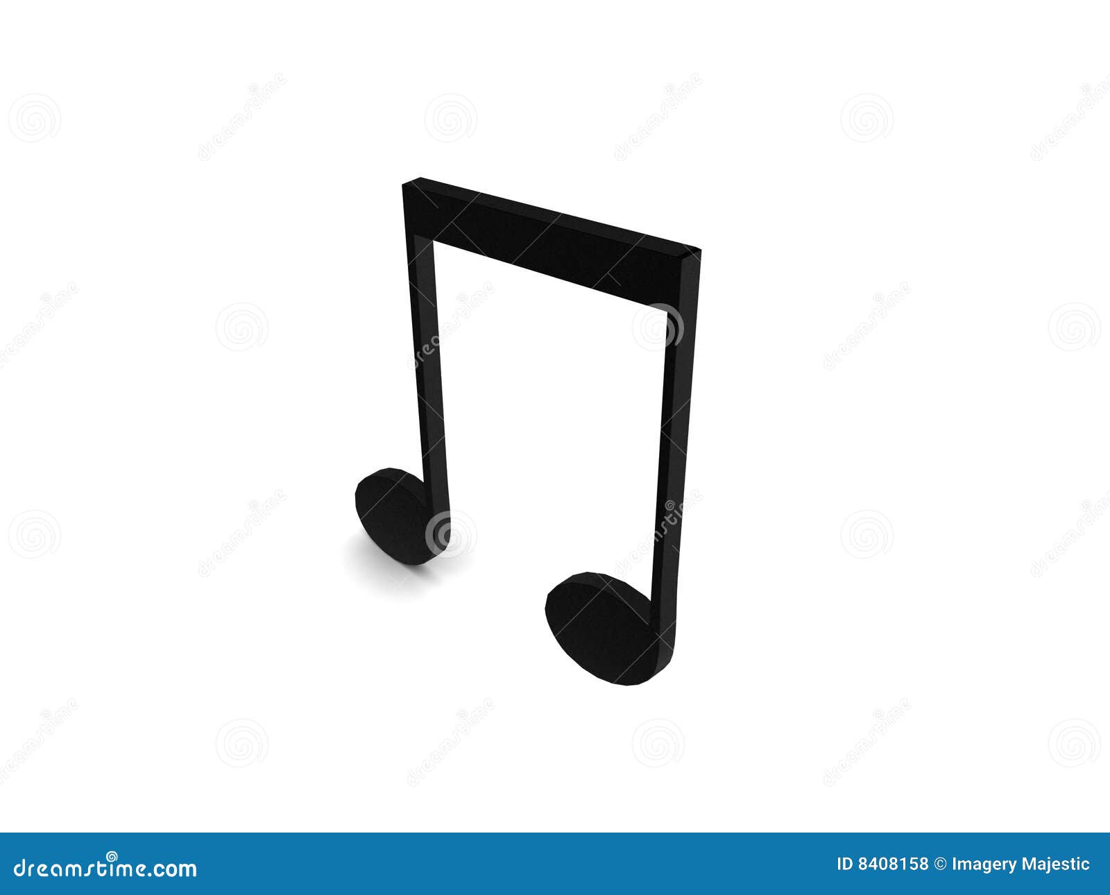 Nota Musical Negra Tridimensional Stock de ilustración - Ilustración de ...