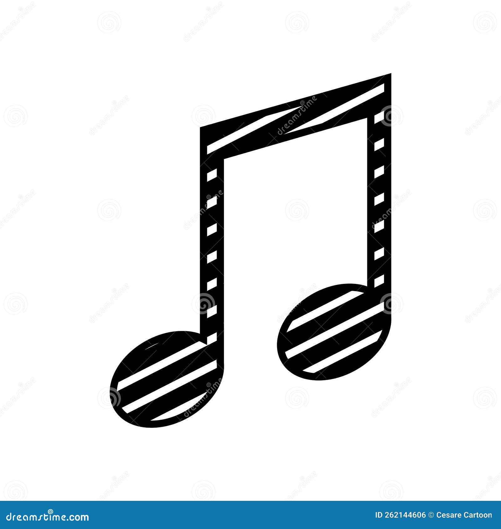 Nota musical tachada ilustración del vector. Ilustración de icono ...