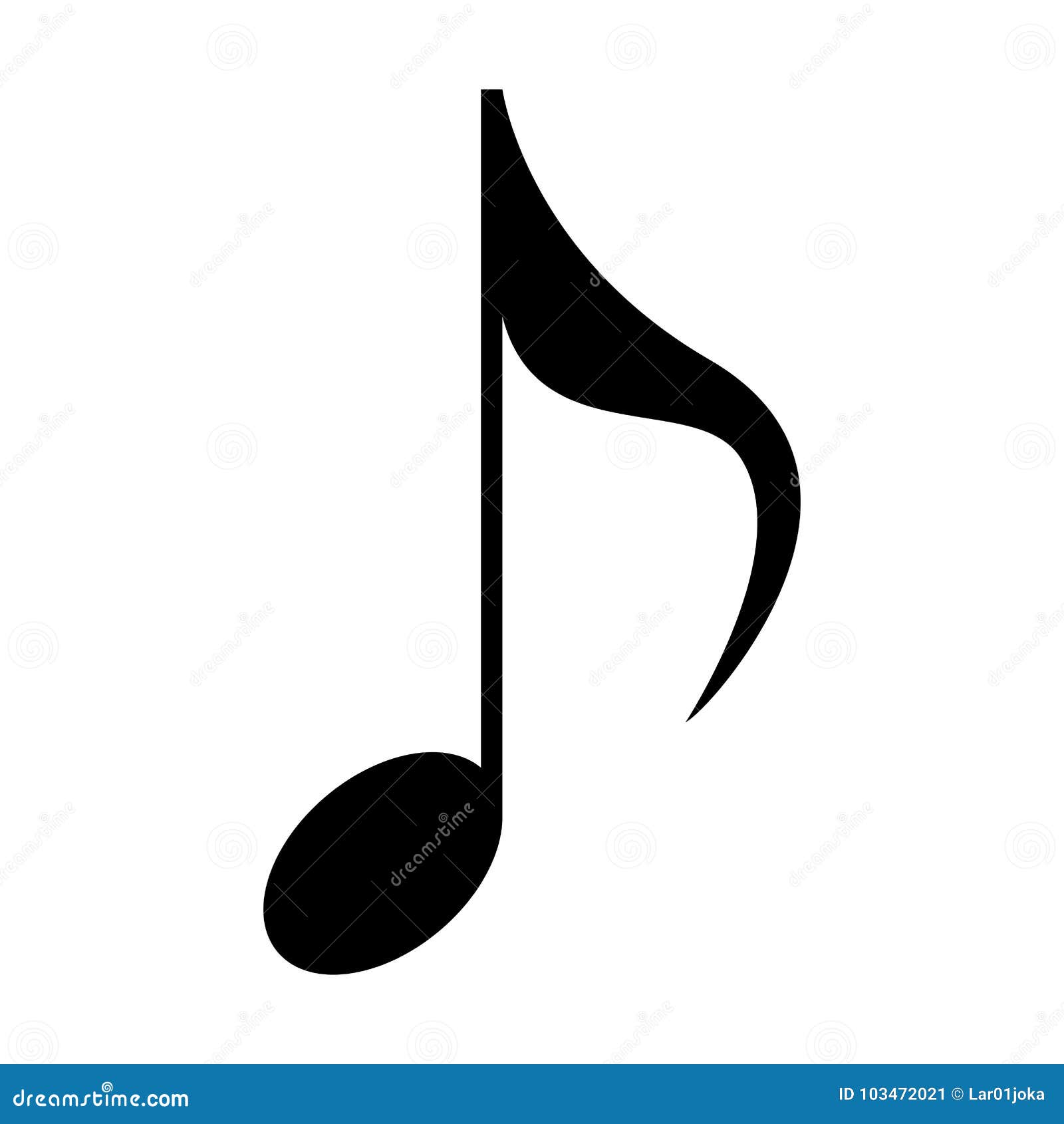 Nota musicale isolata illustrazione vettoriale. Illustrazione di ...