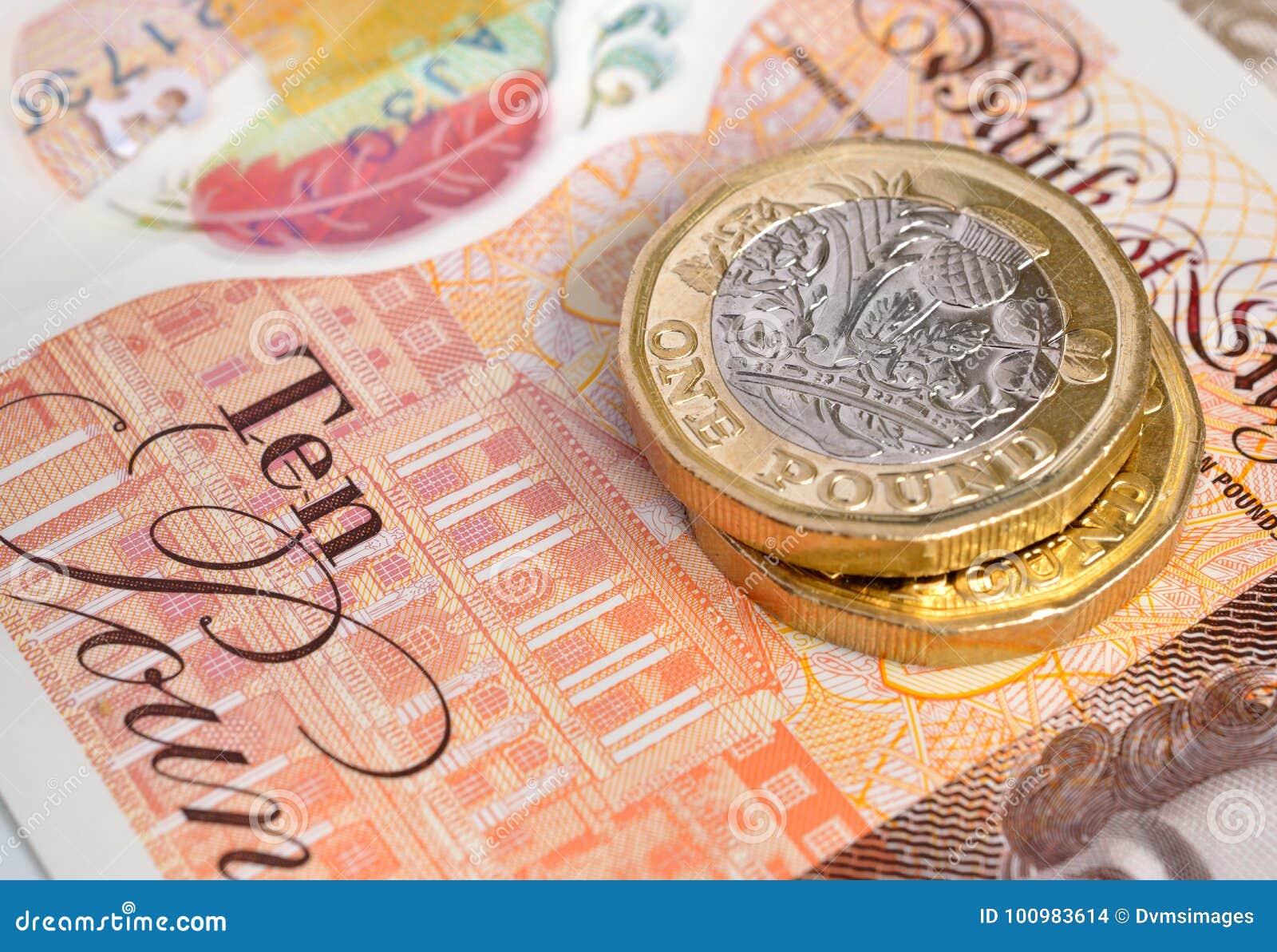 Nota Nova E Moedas De Dez Libras Imagem de Stock Editorial - Imagem de ...