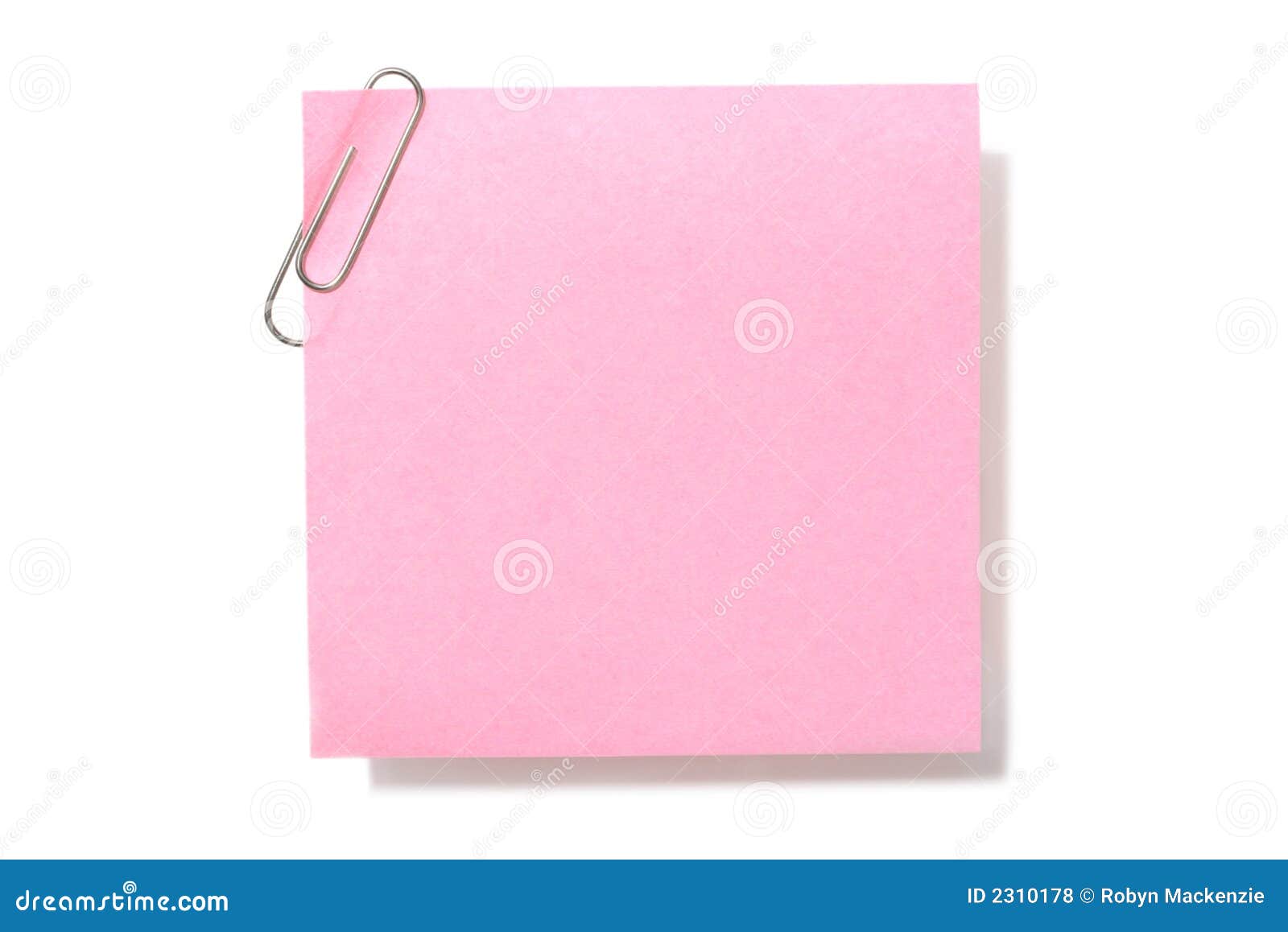 Nota rosada en blanco foto de archivo. Imagen de recordatorio - 2310178