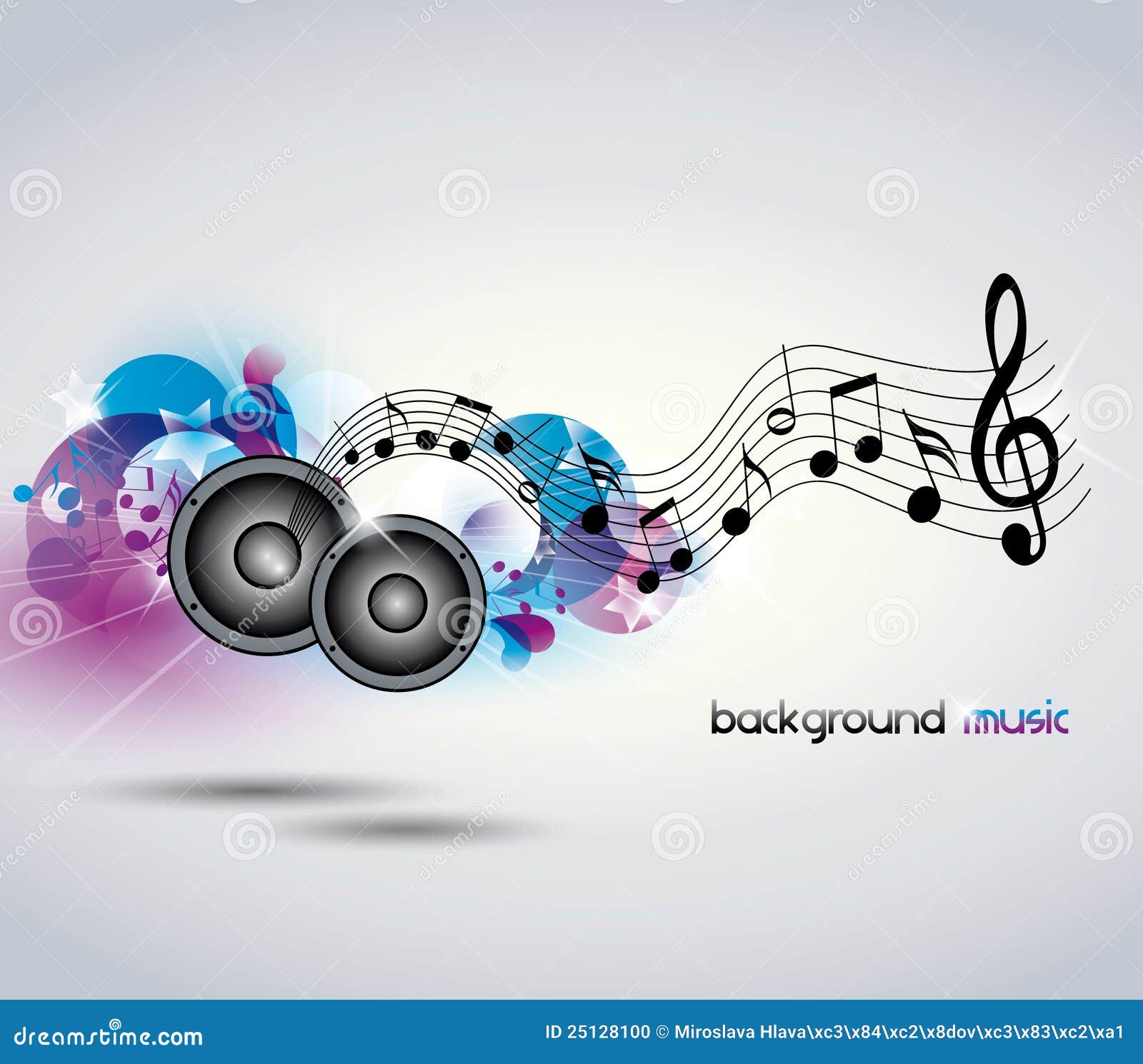 Nota's vector illustratie. Illustration of ontwerp, luidsprekers - 25128100