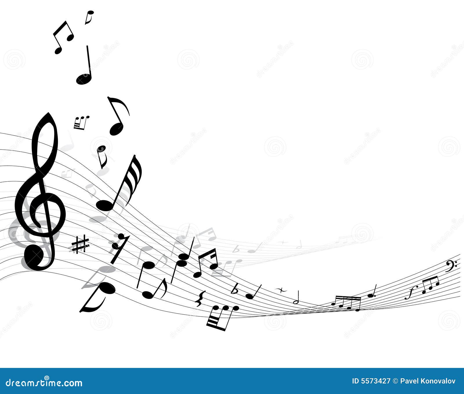 Nota's en lijnen vector illustratie. Illustration of zwart - 5573427