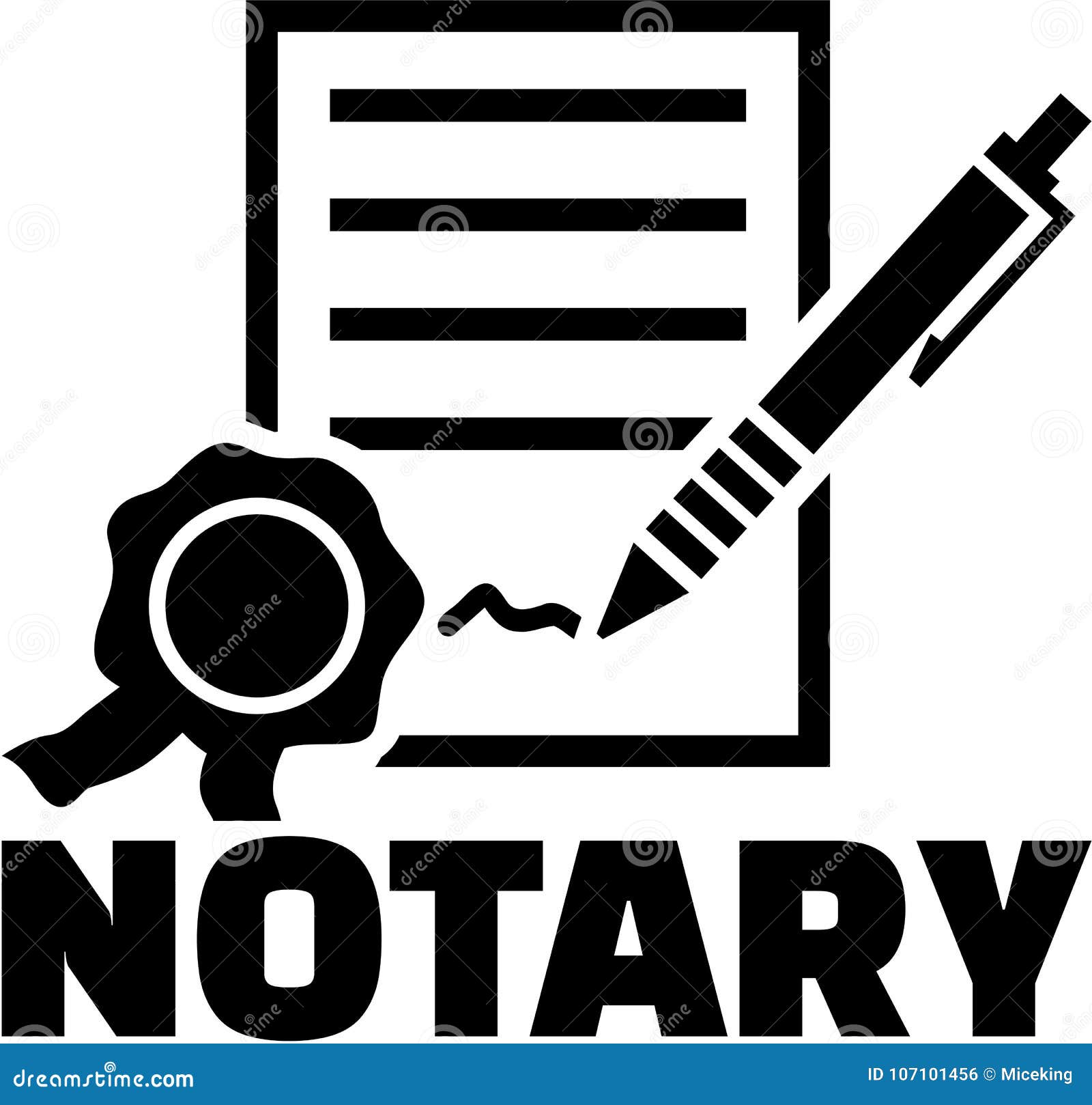 Notary with Contract and Sign Stock Vector - Illustration of icon ...