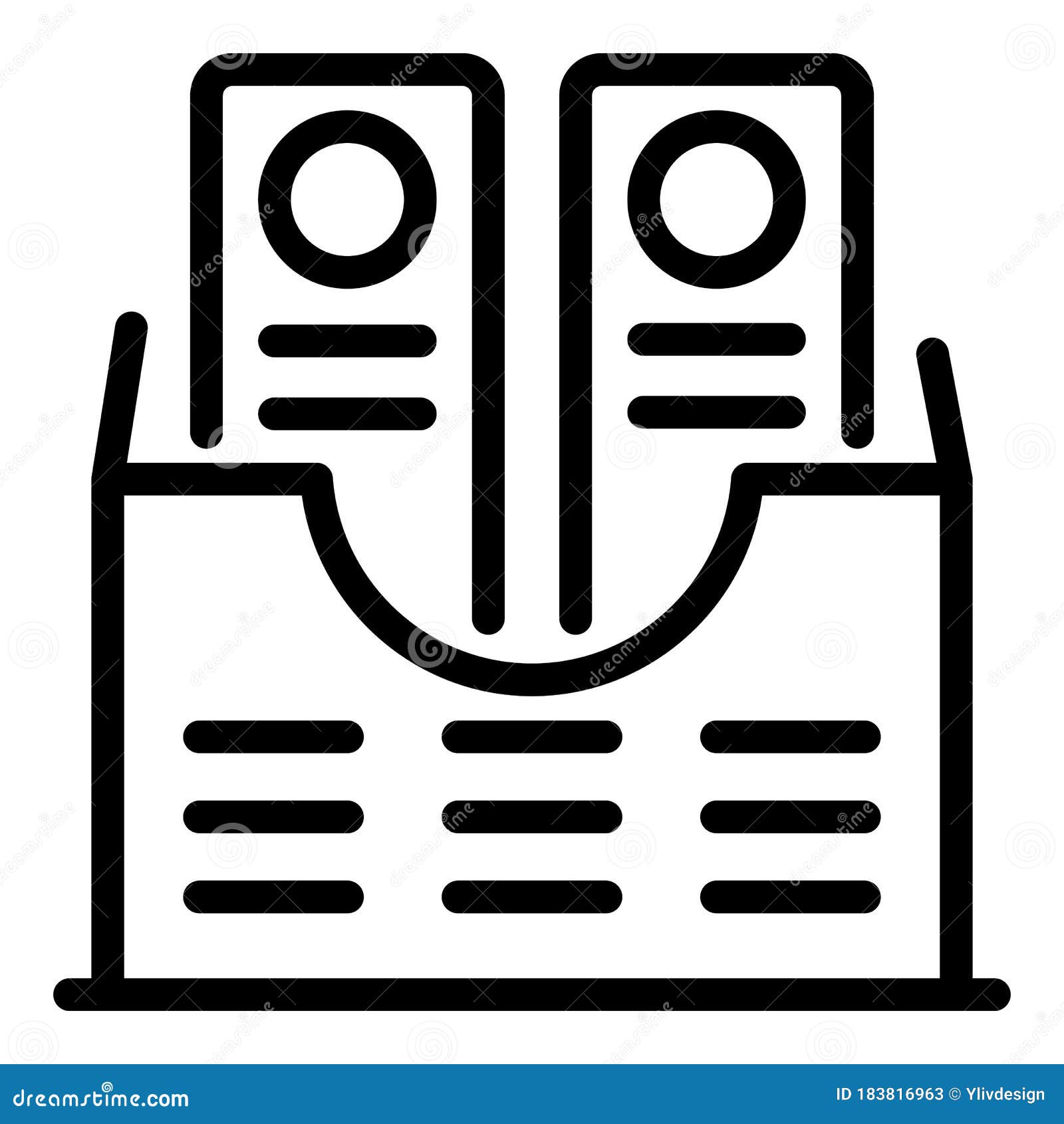 Notary Folder Icon Outline Style Illustration 183816963 Megapixl