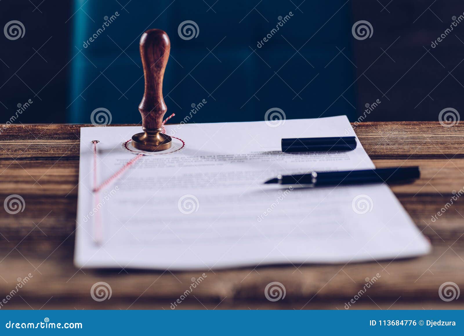 Notary Public Ink Stamp on Document Stock Photo - Image of signing ...