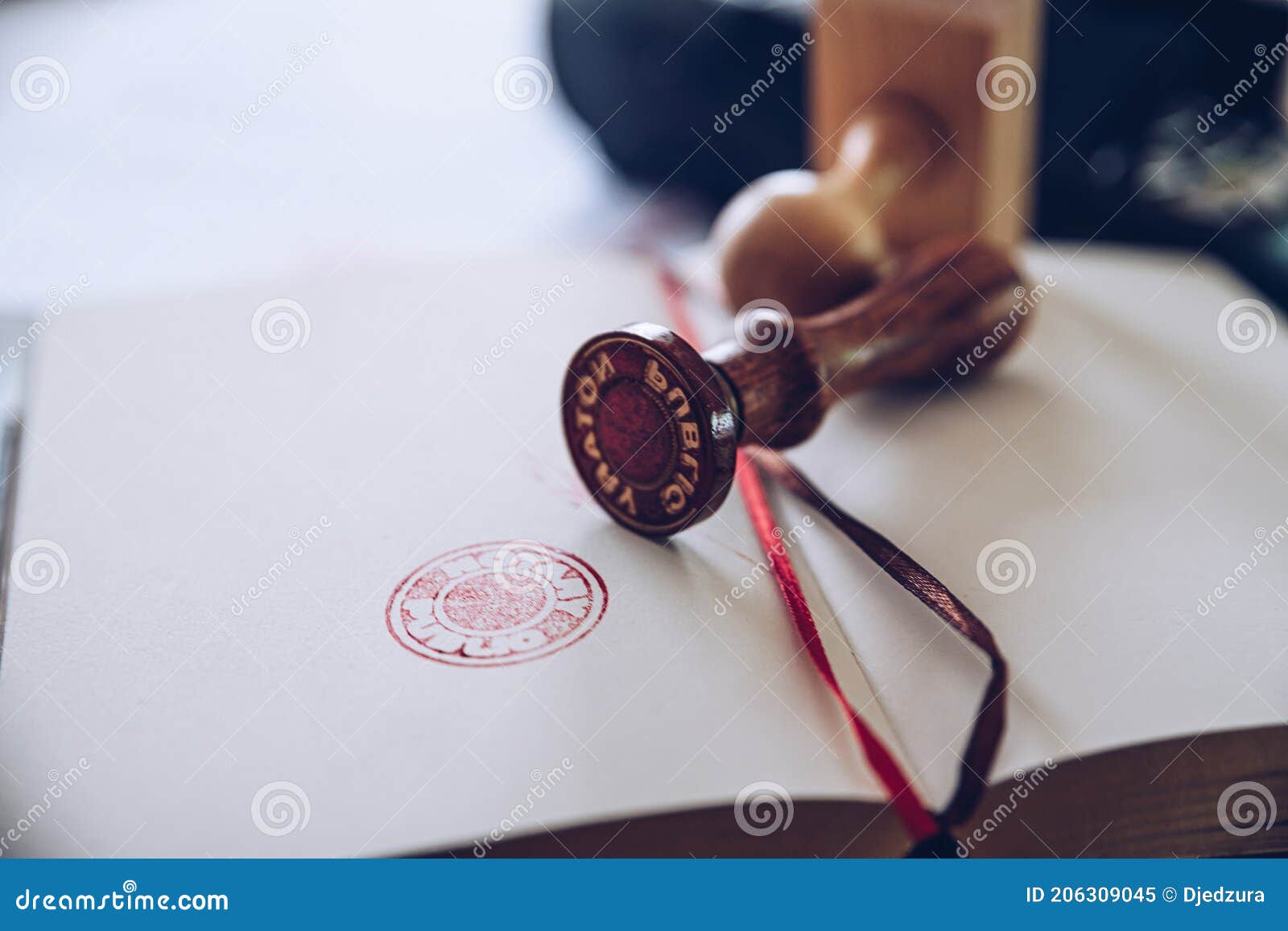 Notary Public Ink Stamp on Signed Document Stock Image - Image of ...