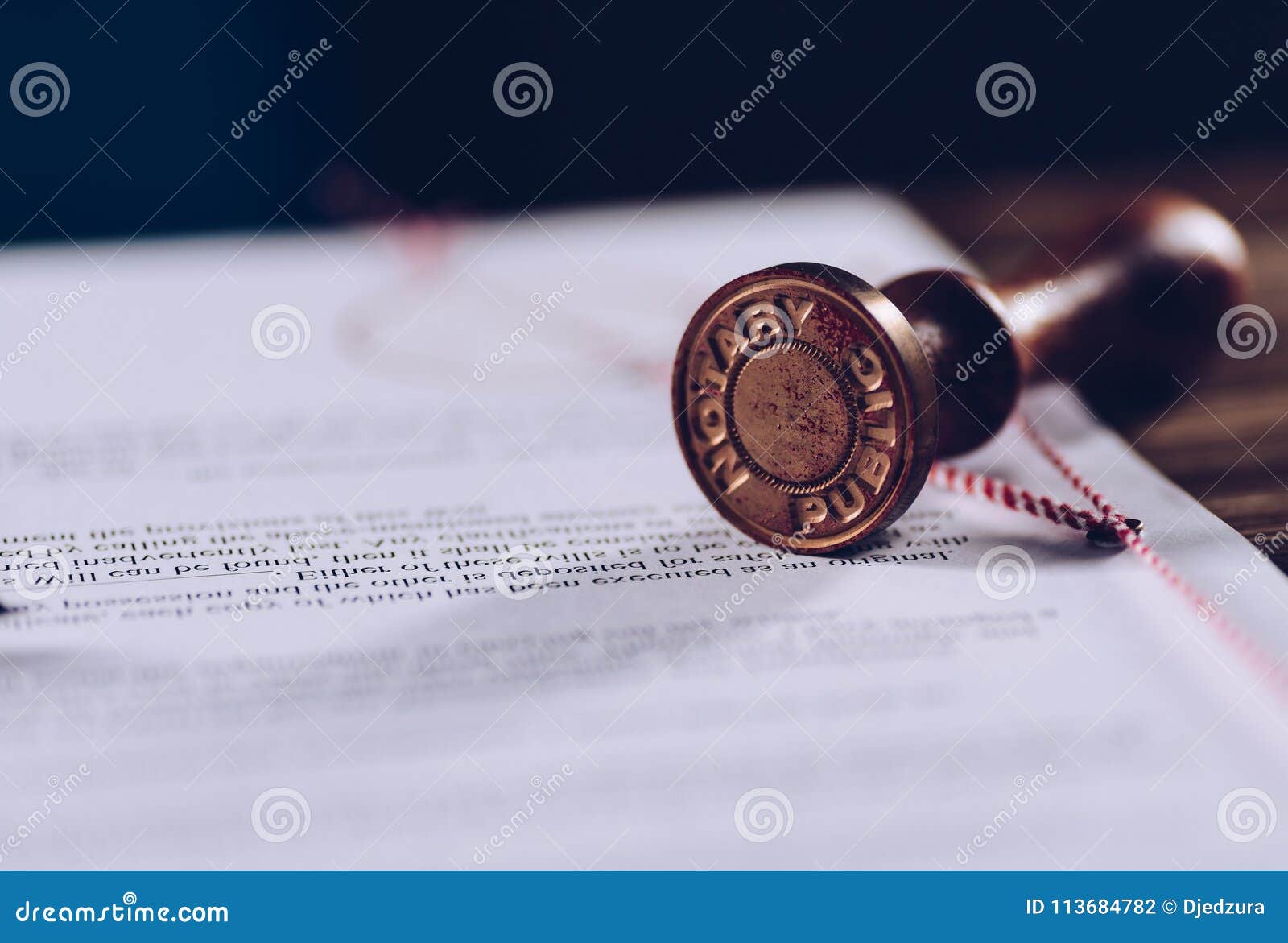 Notary Public Ink Stamp on Signed Document. Stock Photo - Image of ...