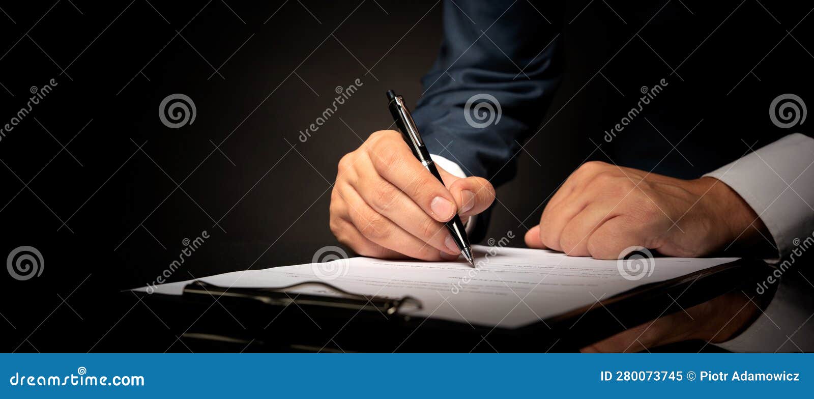 Notary Public in Office Signing Document Stock Image - Image of ...