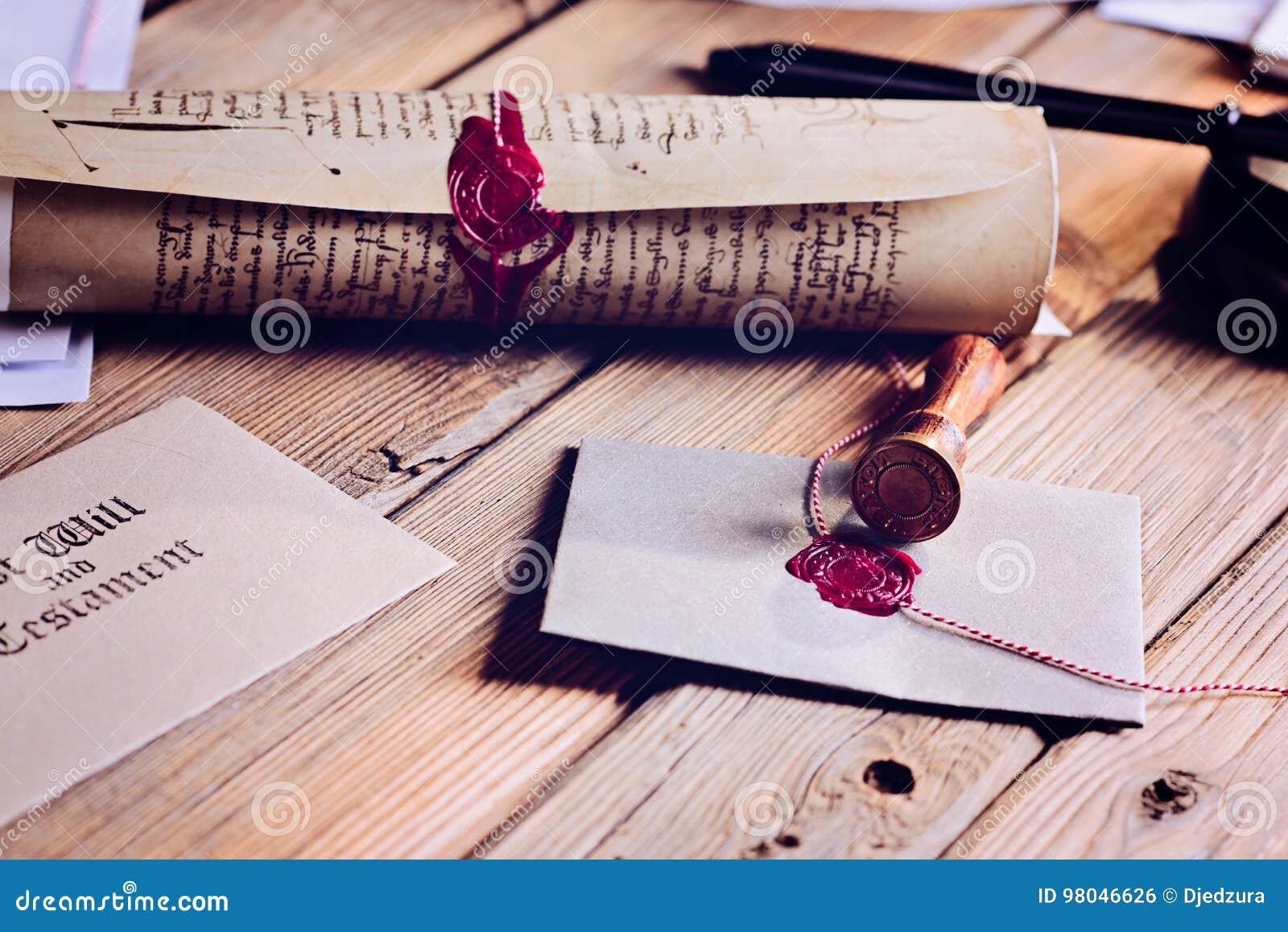 Notary Public Stamp on Old Document. Stock Photo - Image of seal ...