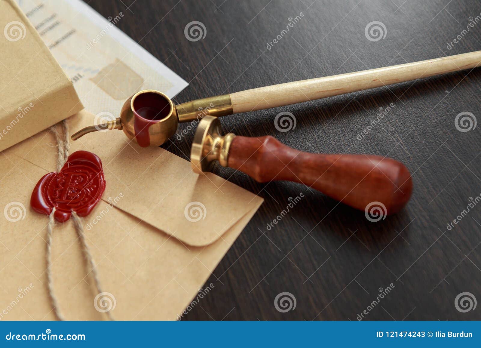 Notary Public Wax Stamp - Seal on Notarized Document Stock Image ...