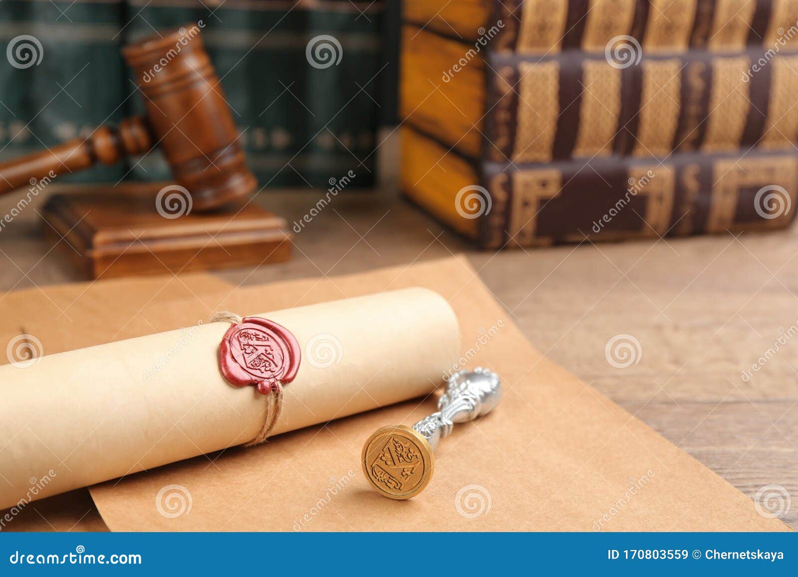 Notary`s Public Pen and Sealed Document on Wooden Table Stock Image ...