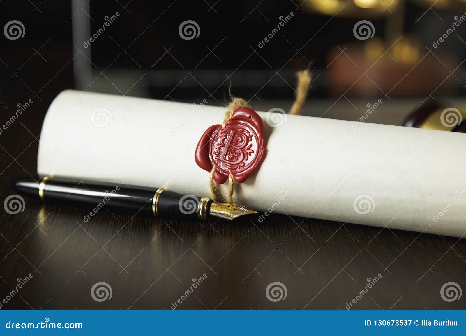 Notary`s Public Pen and Stamp on Testament and Last Will. Notary Public ...