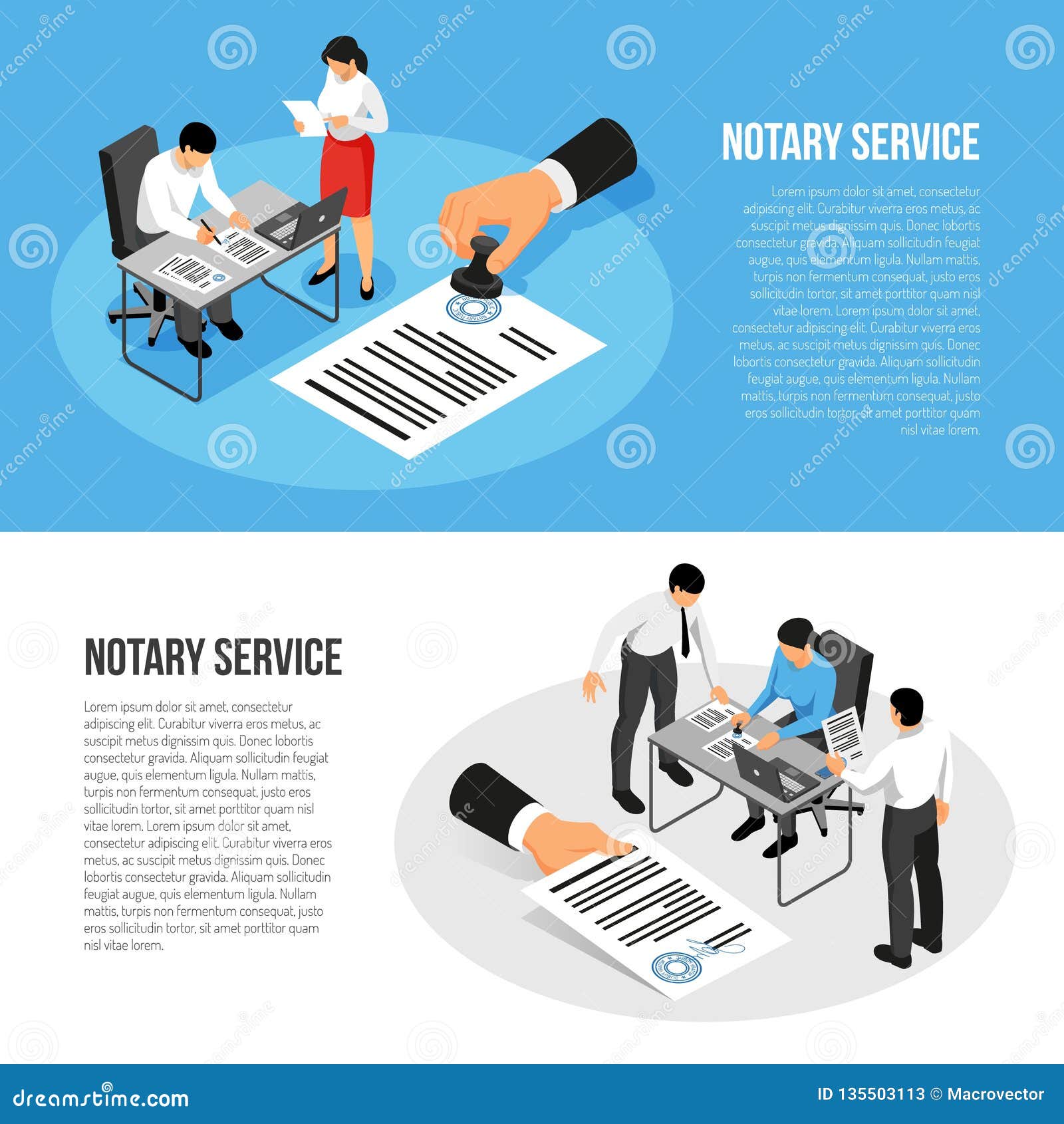 Notary Service Advertisement. Horizontal Web Banner Template With Hands ...