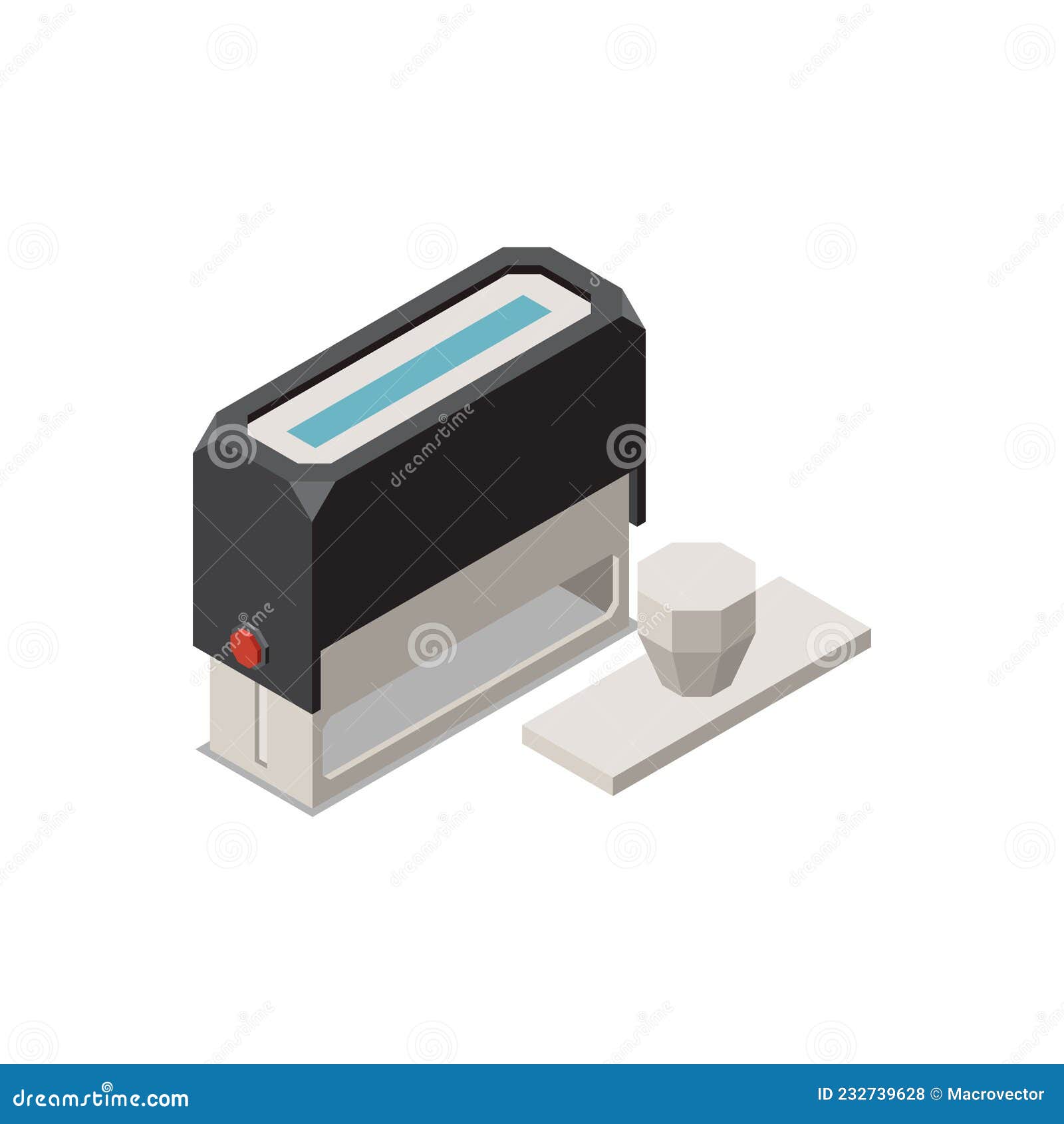Notary Stamp Isometric Composition Stock Vector - Illustration of ...