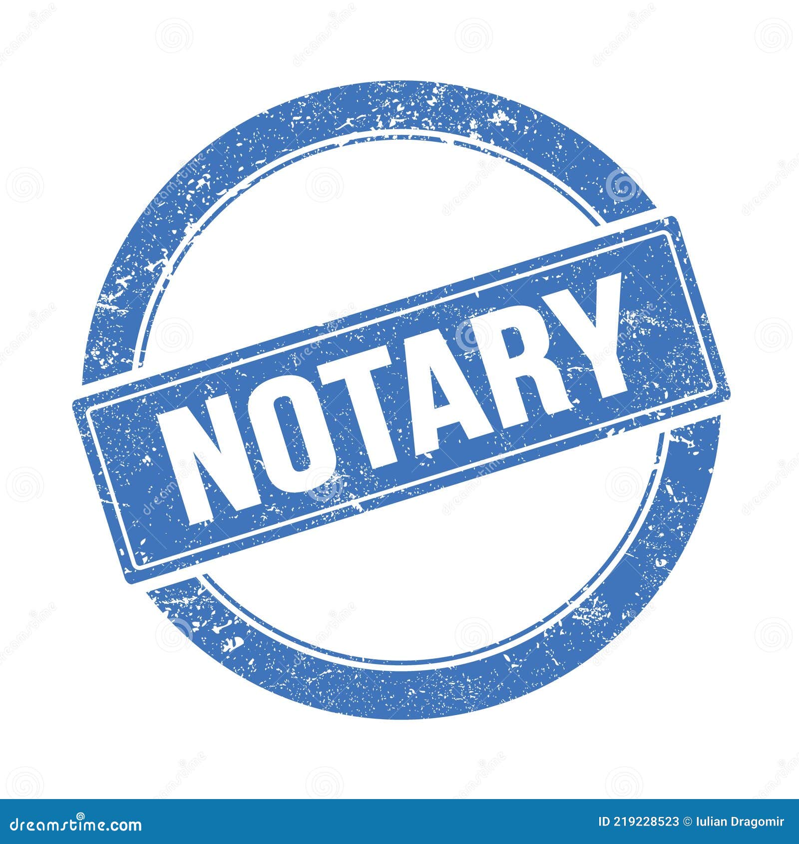 NOTARY Text on Blue Grungy Round Stamp Stock Illustration ...