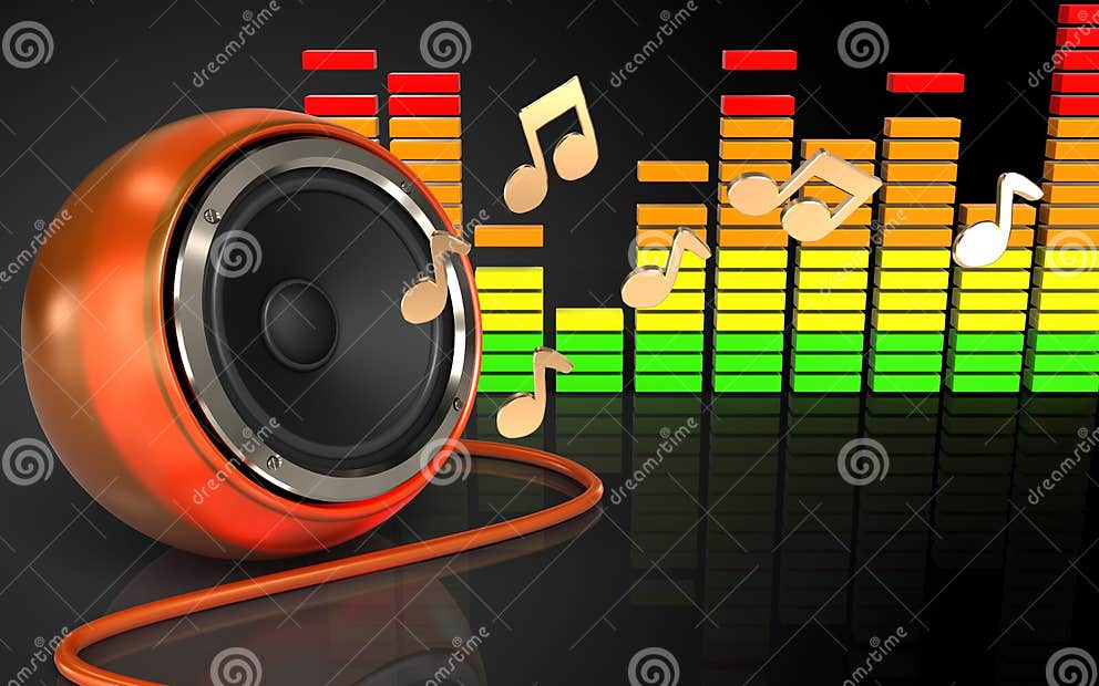 Notas Audios Del Espectro 3d Stock de ilustración - Ilustración de gradiente, equipo: 99414342