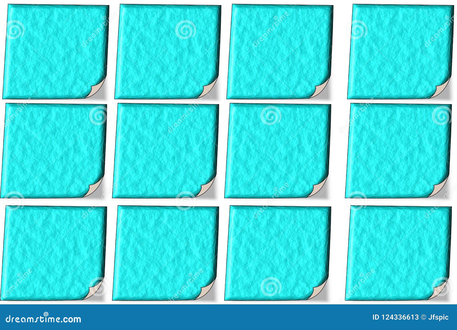 12 Notas Azules En 3D Con La Estructura Stock de ilustración ...