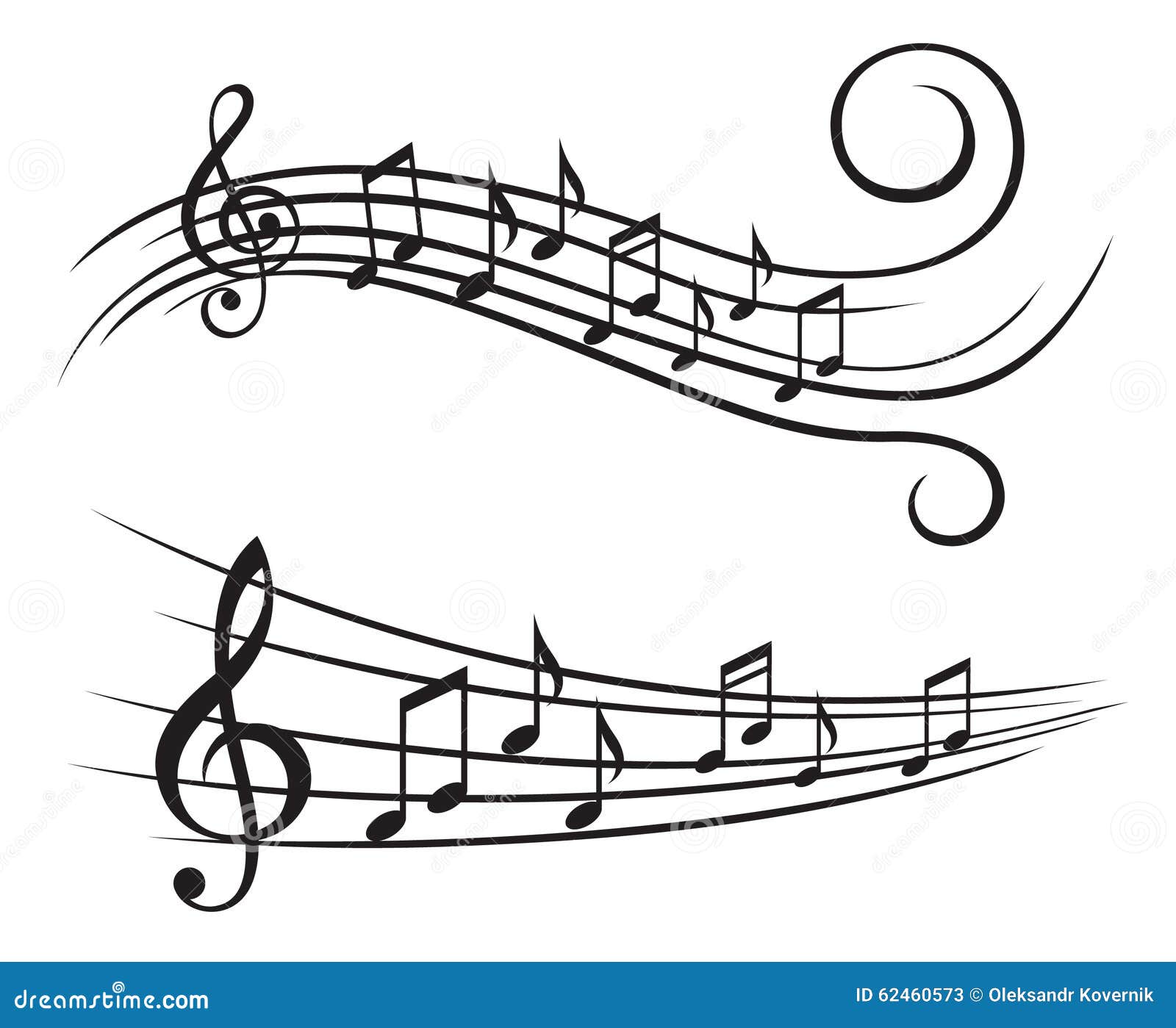 Notas Da Música Na Pauta Musical Ilustração do Vetor - Ilustração de ...