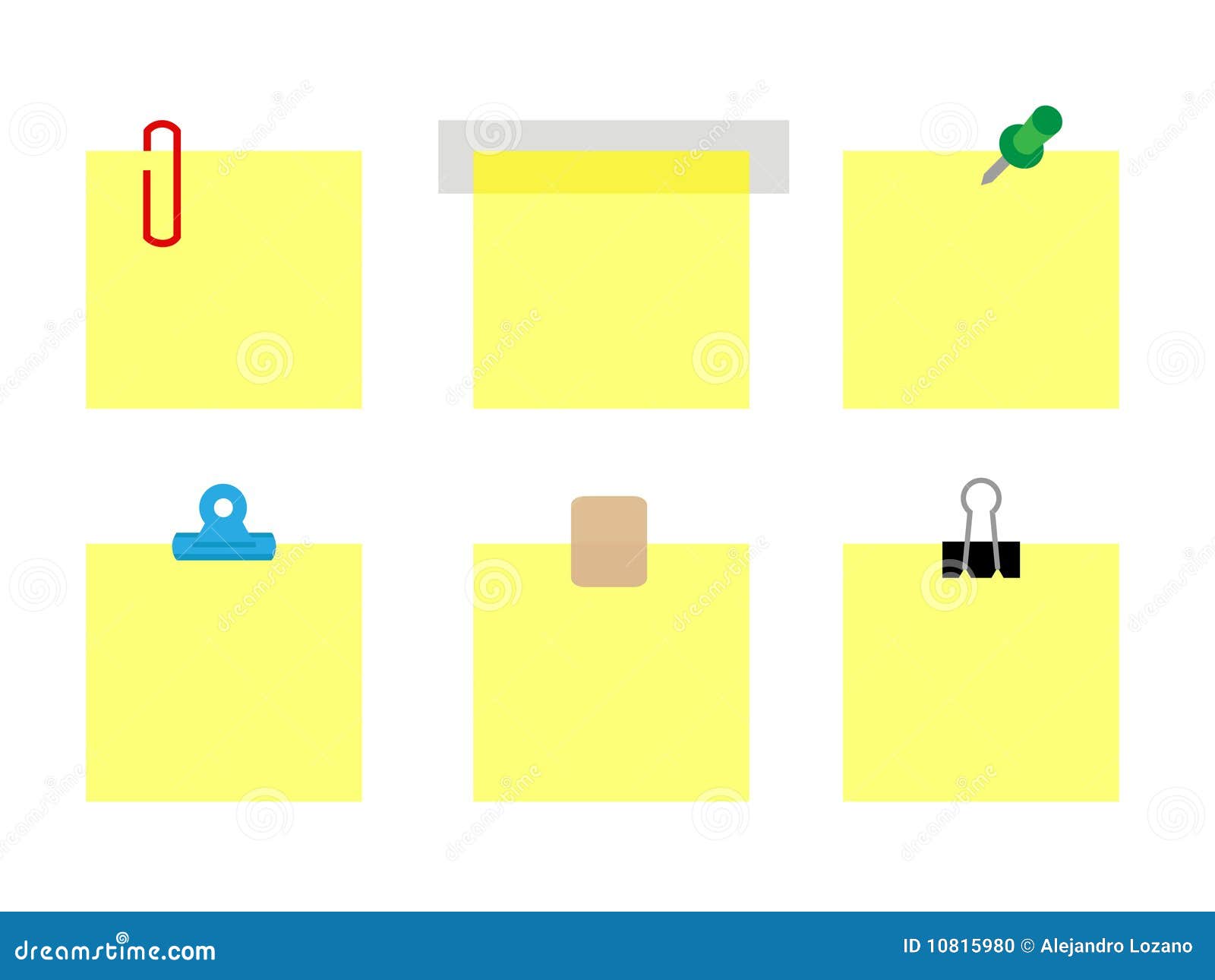 Notas de post-it ilustración del vector. Ilustración de fijado - 10815980