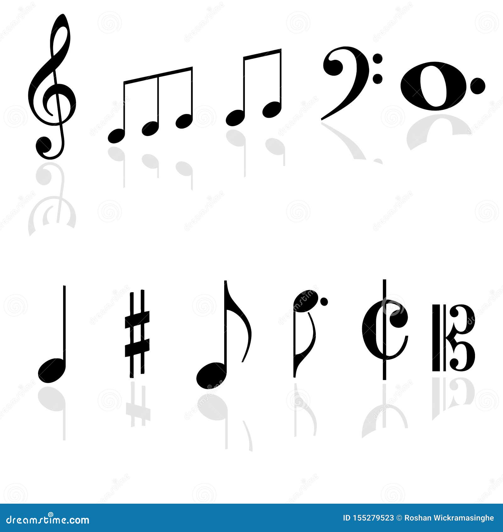 Notas de signos musicales ilustración del vector. Ilustración de ...
