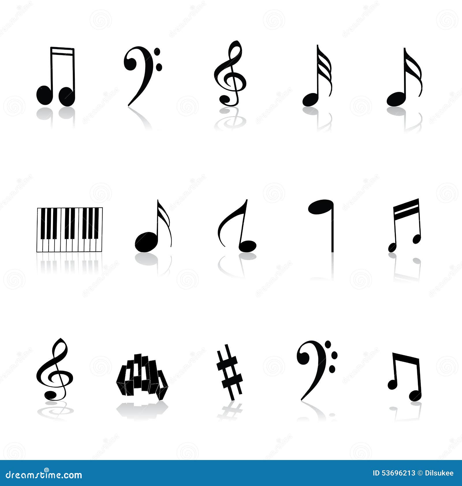 Notas e símbolos da música ilustração do vetor. Ilustração de musical ...