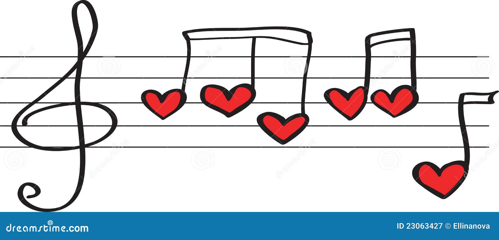 Notas En Corazones De La Forma Ilustración del Vector - Ilustración de ...