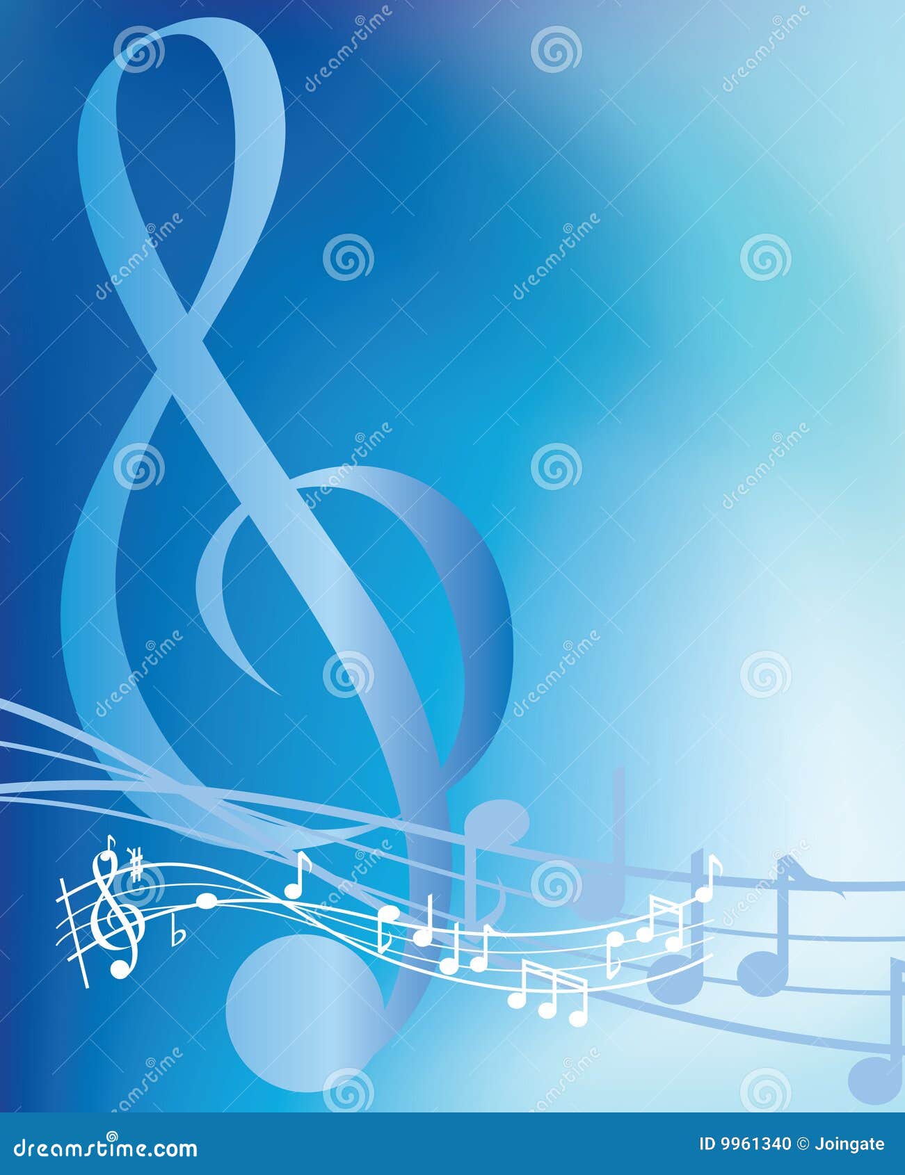 Notas musicales azules ilustración del vector. Ilustración de acorde ...