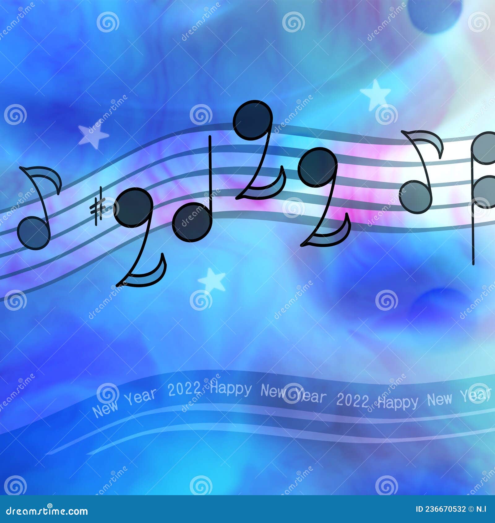 Notas Musicales Azules Y Moradas De 2022 Stock de ilustración ...