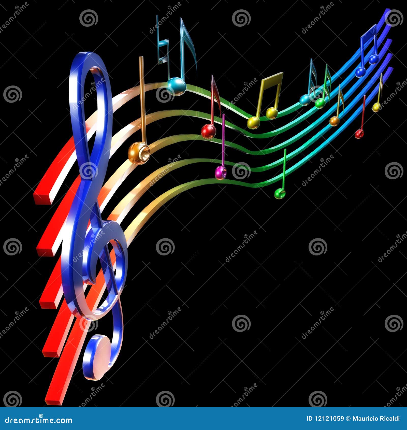 Notas Musicales De Colorfull Stock de ilustración - Ilustración de ...