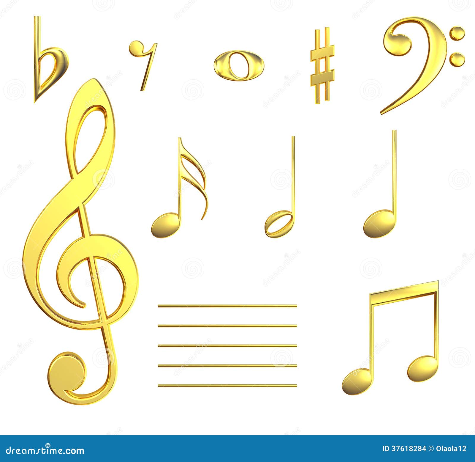 Notas musicales de oro stock de ilustración. Ilustración de silueta ...