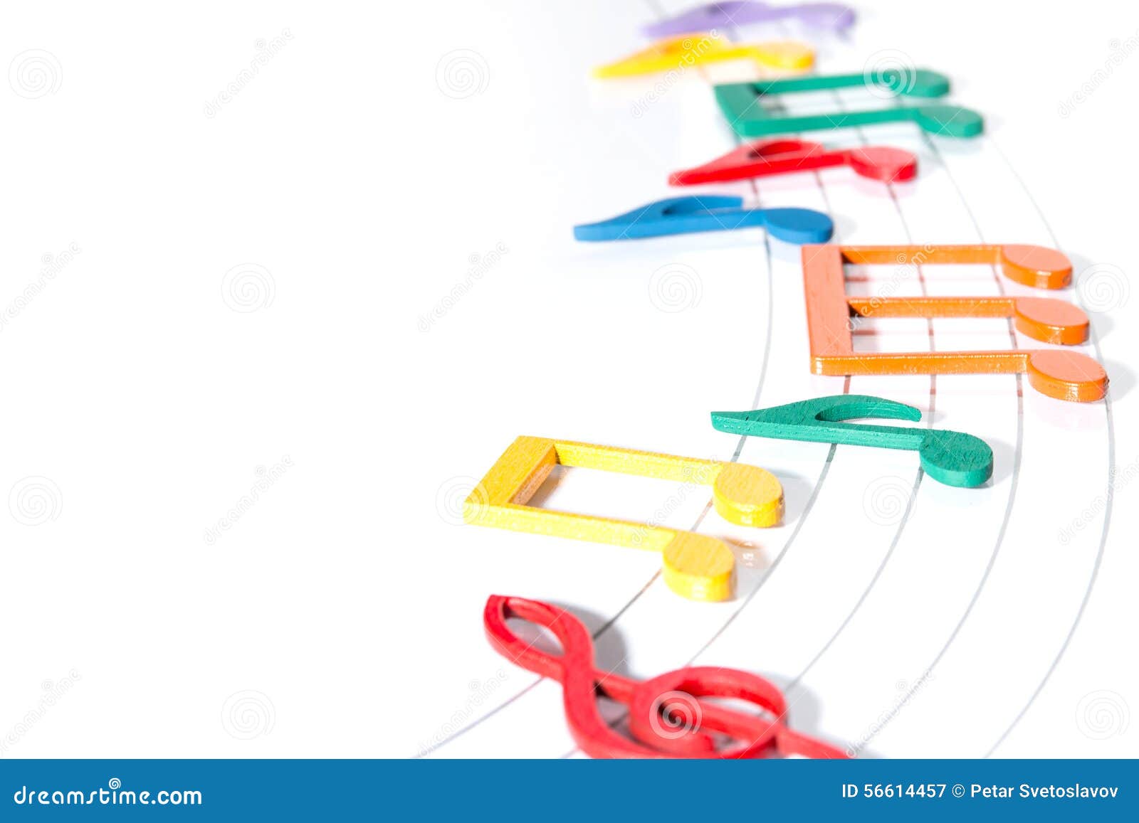 Notas musicales del color imagen de archivo. Imagen de muestra - 56614457