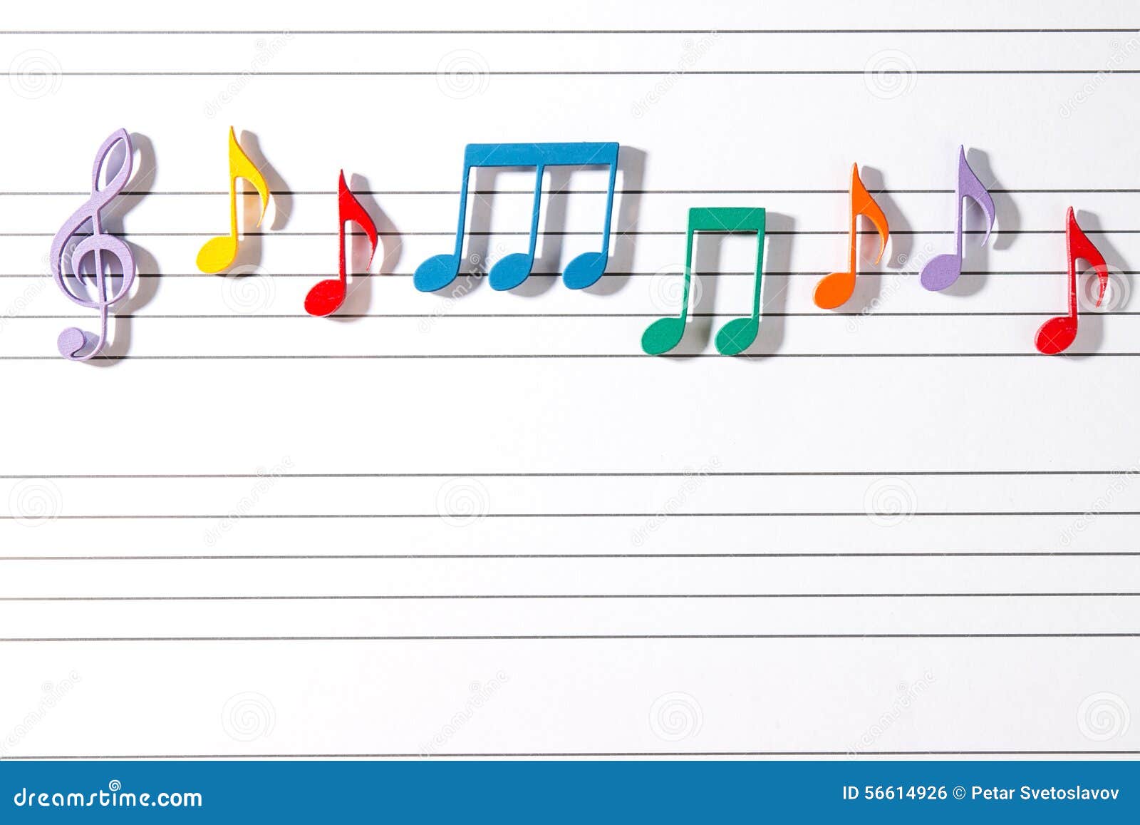 Notas musicales del color foto de archivo. Imagen de espectro - 56614926