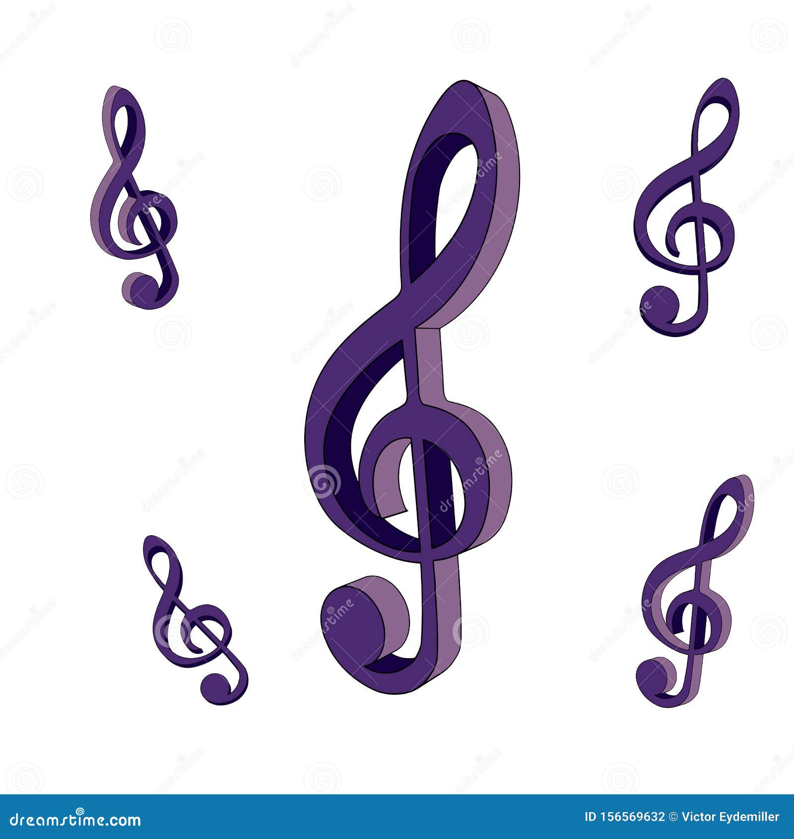 Notas Musicales, Signos Musicales En Vector Stock de ilustración ...