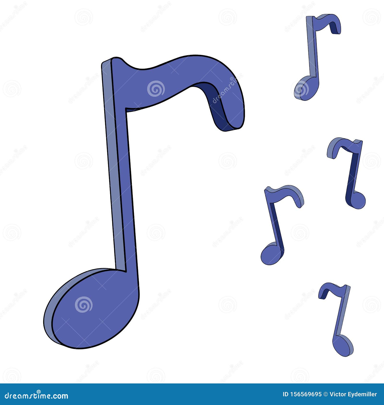 Notas Musicales, Signos Musicales En Vector Stock de ilustración ...