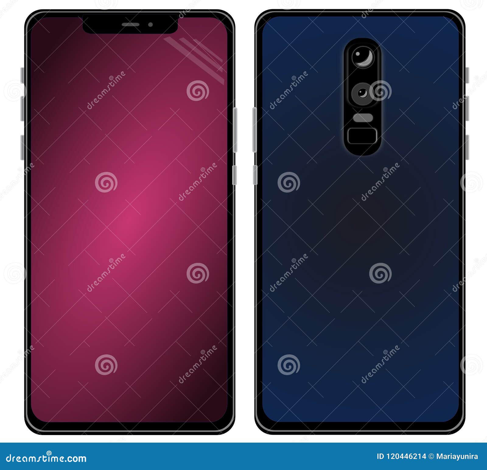 The notch smartphone stock illustration. Illustration of front - 120446214