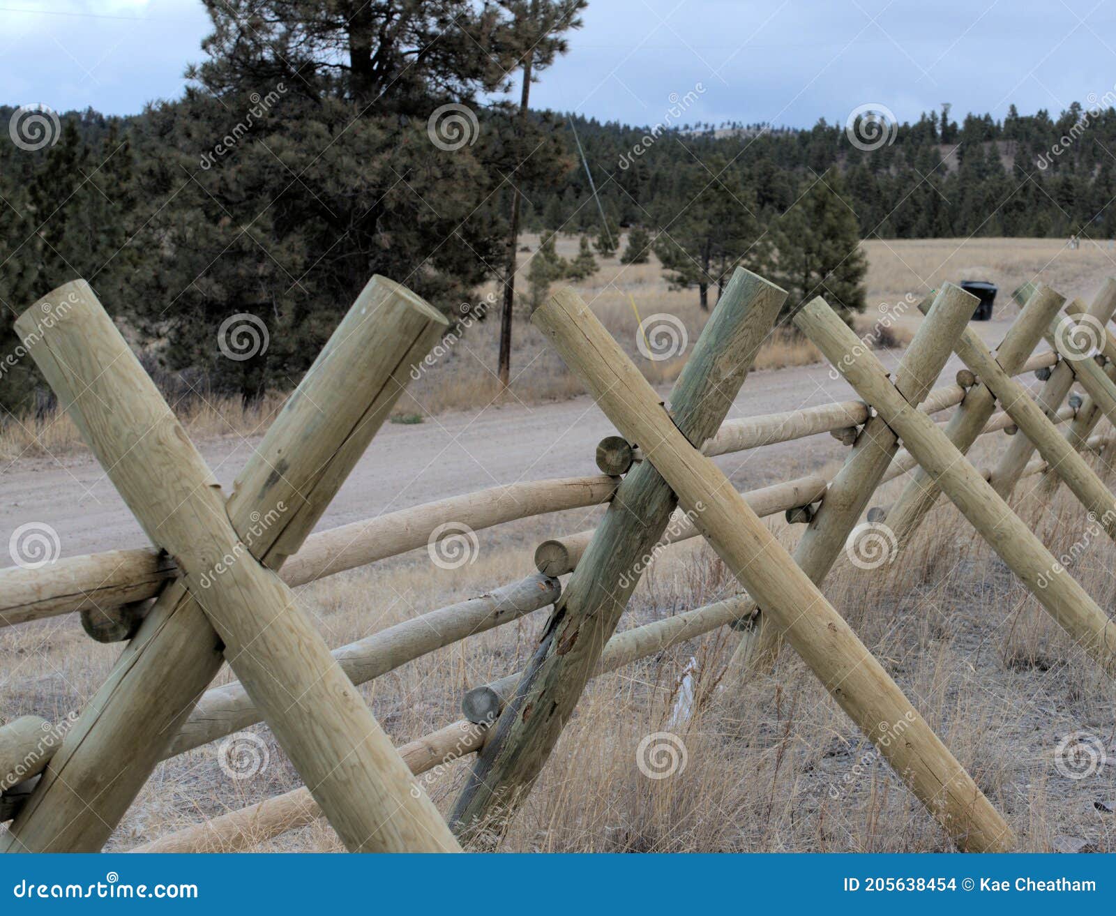 Notched Posts on Buckfence. Stock Photo - Image of posts, rural: 205638454