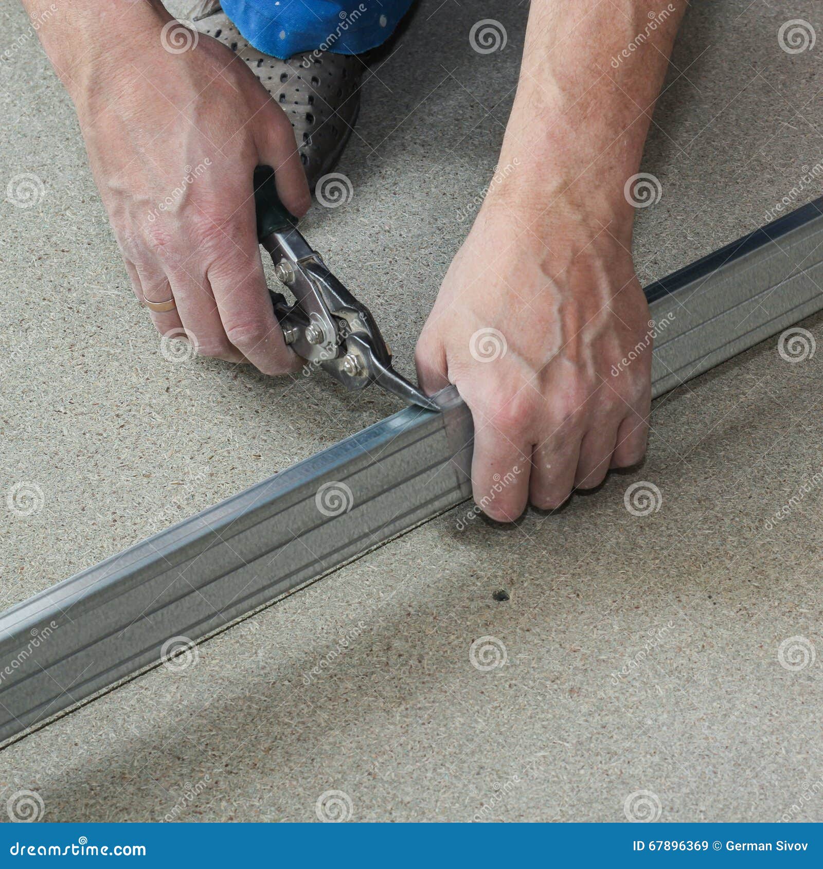 Notching Plasterboard Rack. Stock Image - Image of work, working: 67896369