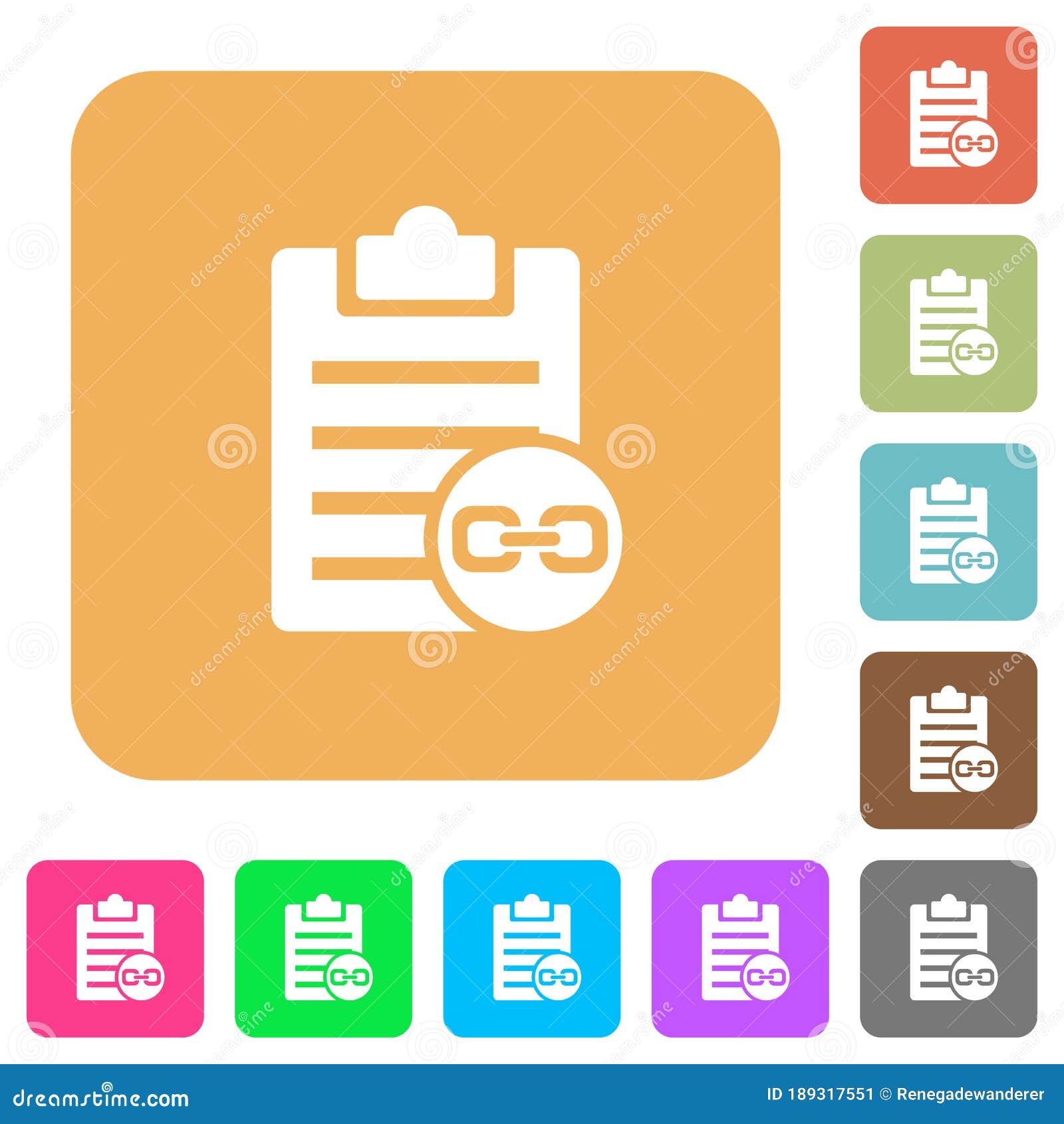 Note Attachment Rounded Square Flat Icons Stock Vector - Illustration ...
