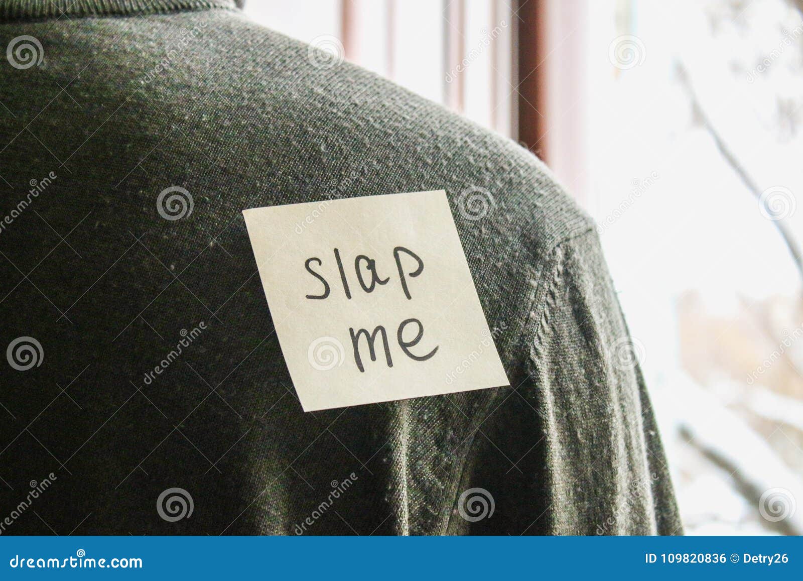 A Note on the Back of a Young Man with a Comic Text. a Joke by the ...