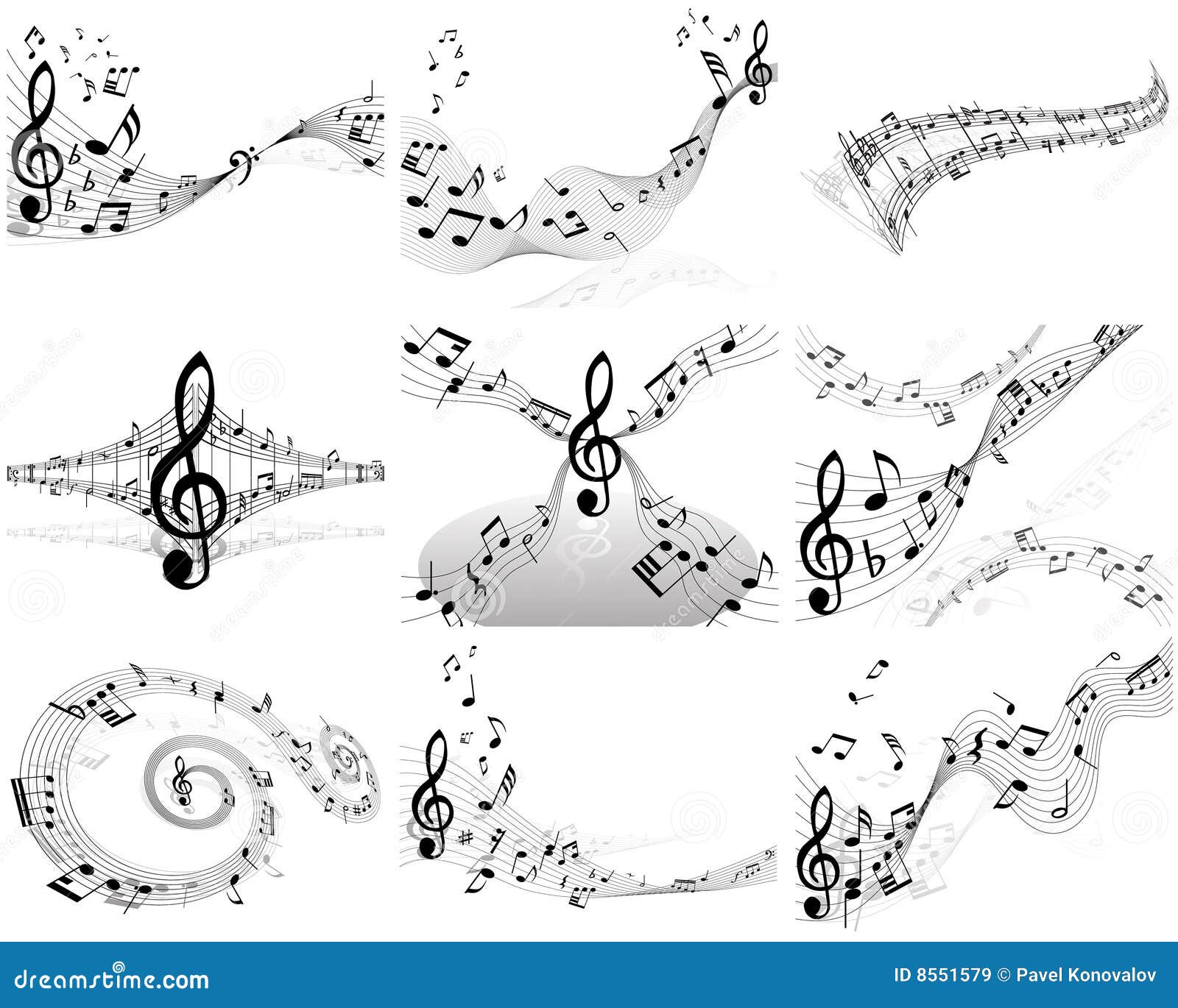 Note backgrounds stock vector. Illustration of keys, clefs - 8551579