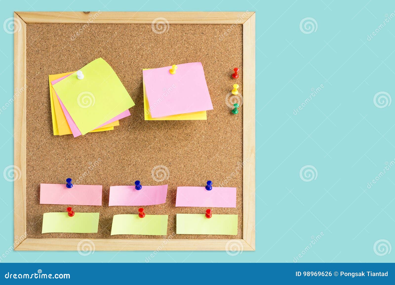 Note Board with Blank Paper Note. Stock Photo - Image of concept, color ...