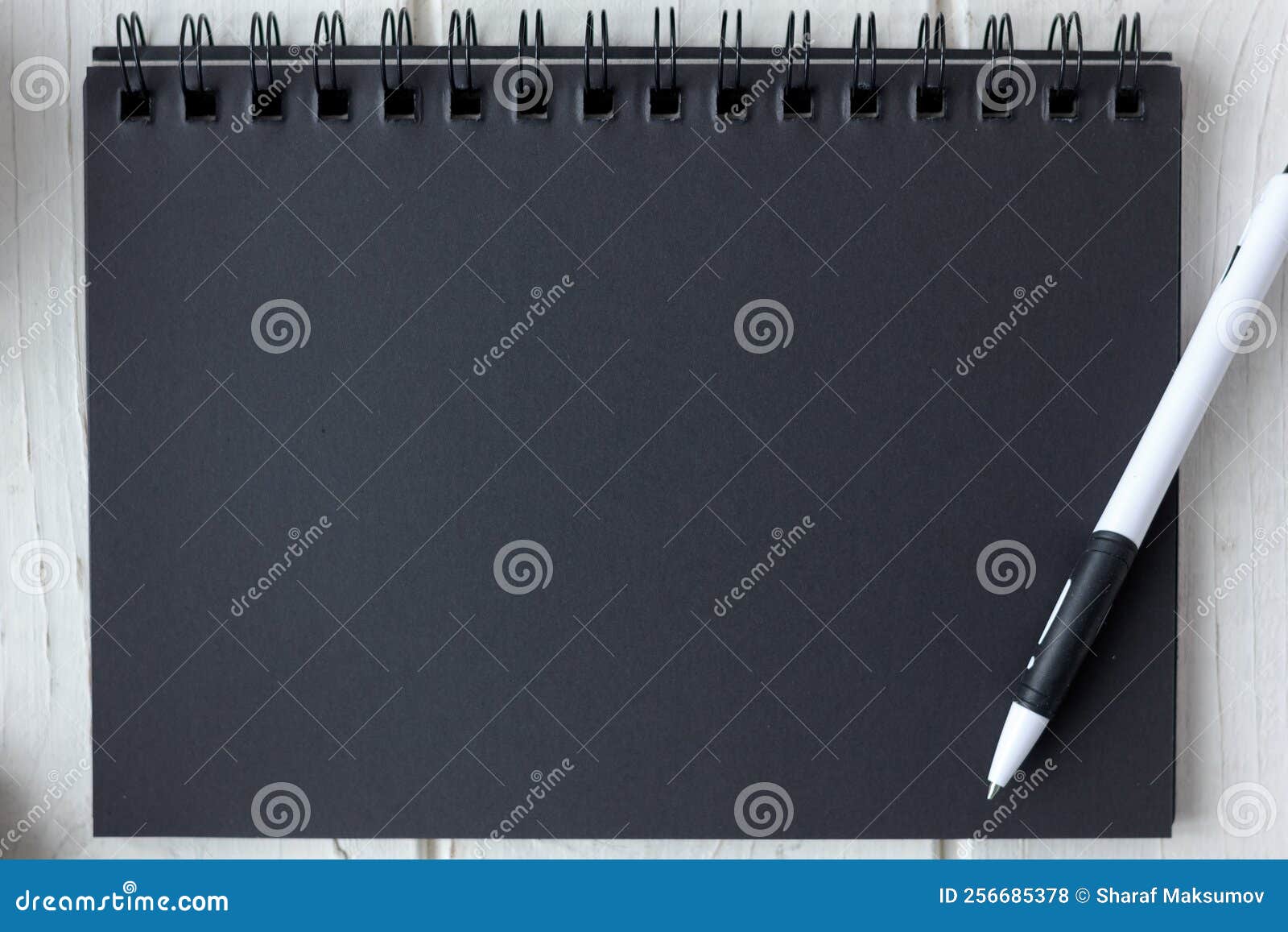 Note Book with Black Pages with Pen Stock Photo - Image of school ...