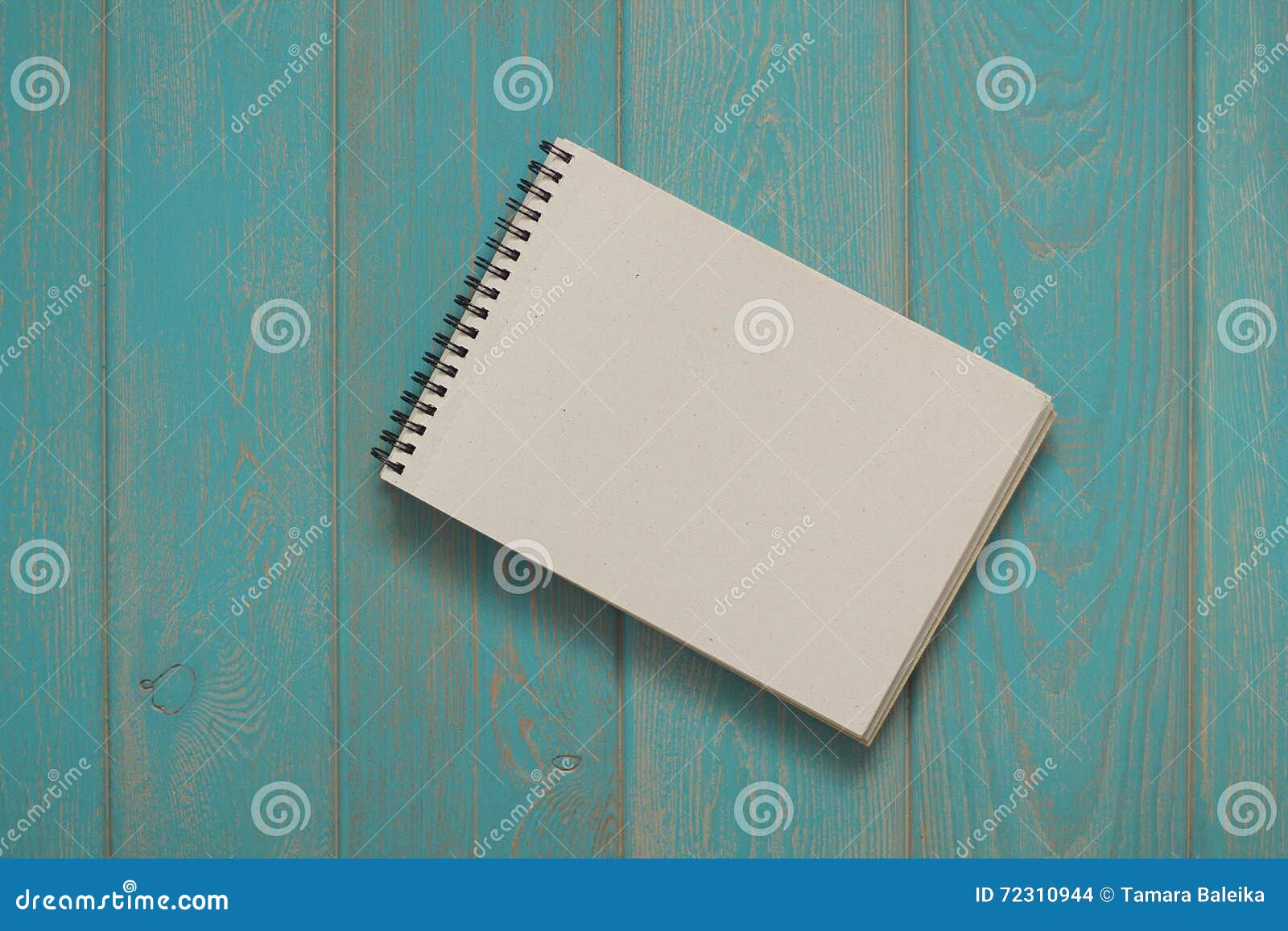 Note Book on Blue Wooden Desk. Stock Photo - Image of backdrop, book ...